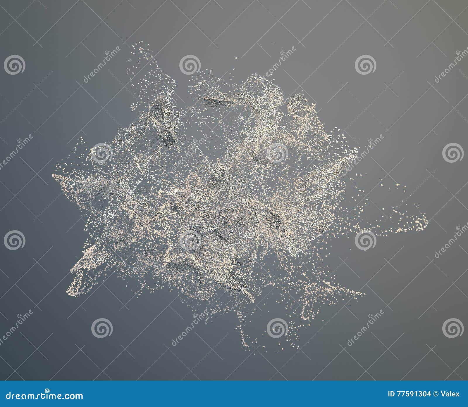 Abstract 3D Rendering of Flying Particles. Stock Illustration ...