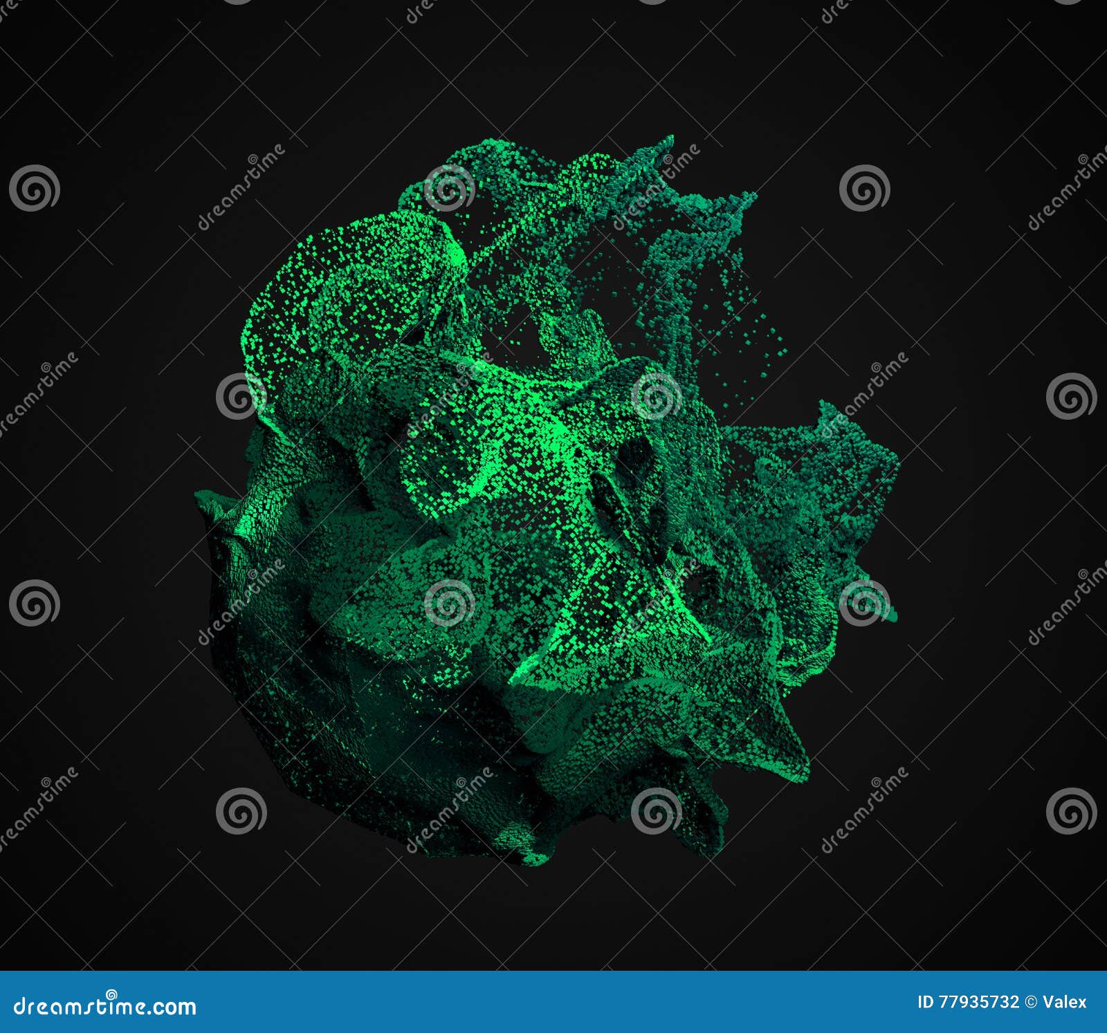 Abstract 3D Rendering of Flying Particles. Stock Illustration ...