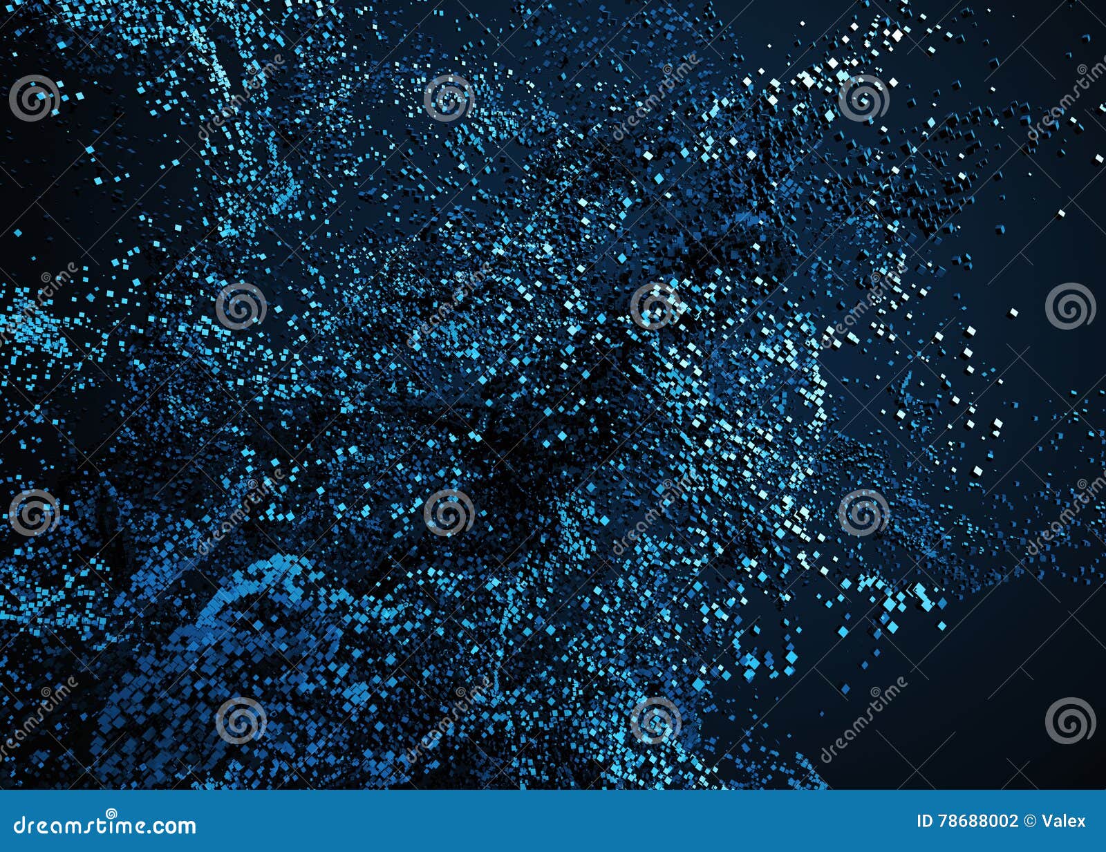 Abstract 3D Rendering of Flying Particles. Stock Illustration ...