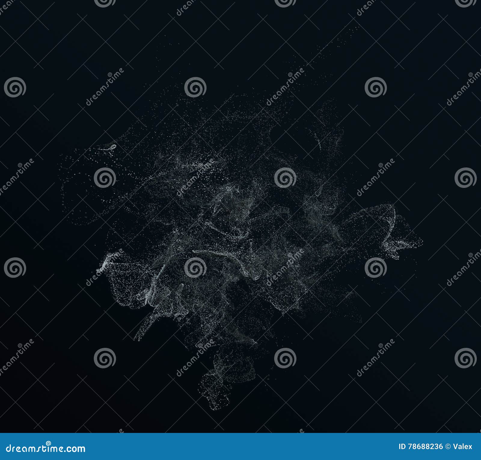 Abstract 3D Rendering of Flying Particles. Stock Illustration ...