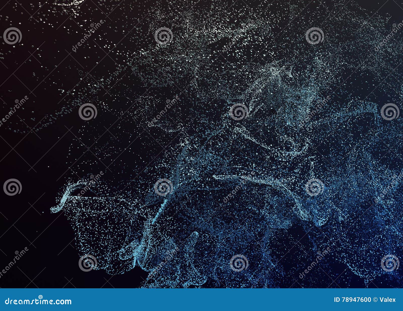 Abstract 3D Rendering of Flying Particles. Stock Illustration ...