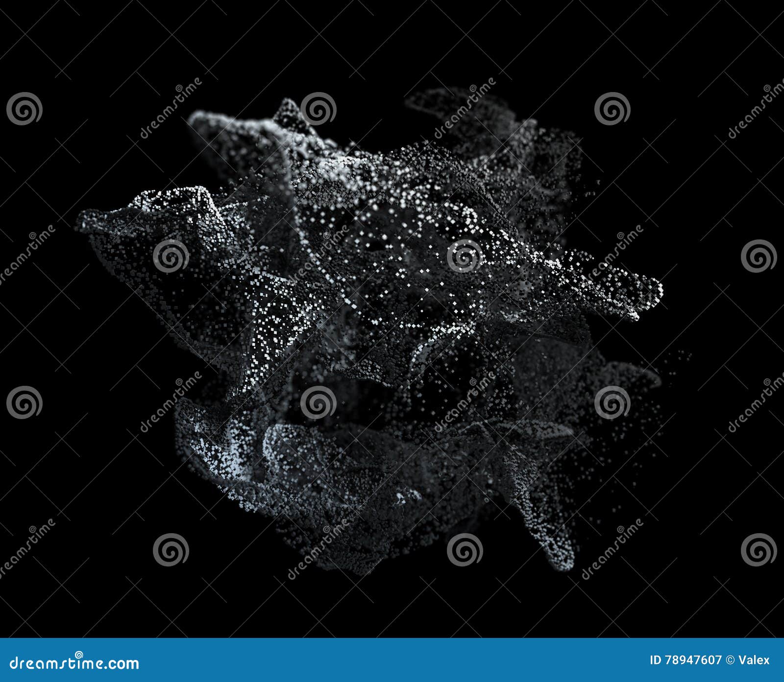 Abstract 3D Rendering of Flying Particles. Stock Illustration ...
