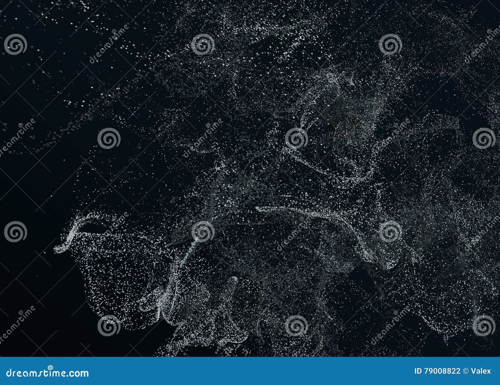 Abstract 3D Rendering of Flying Particles. Stock Illustration ...