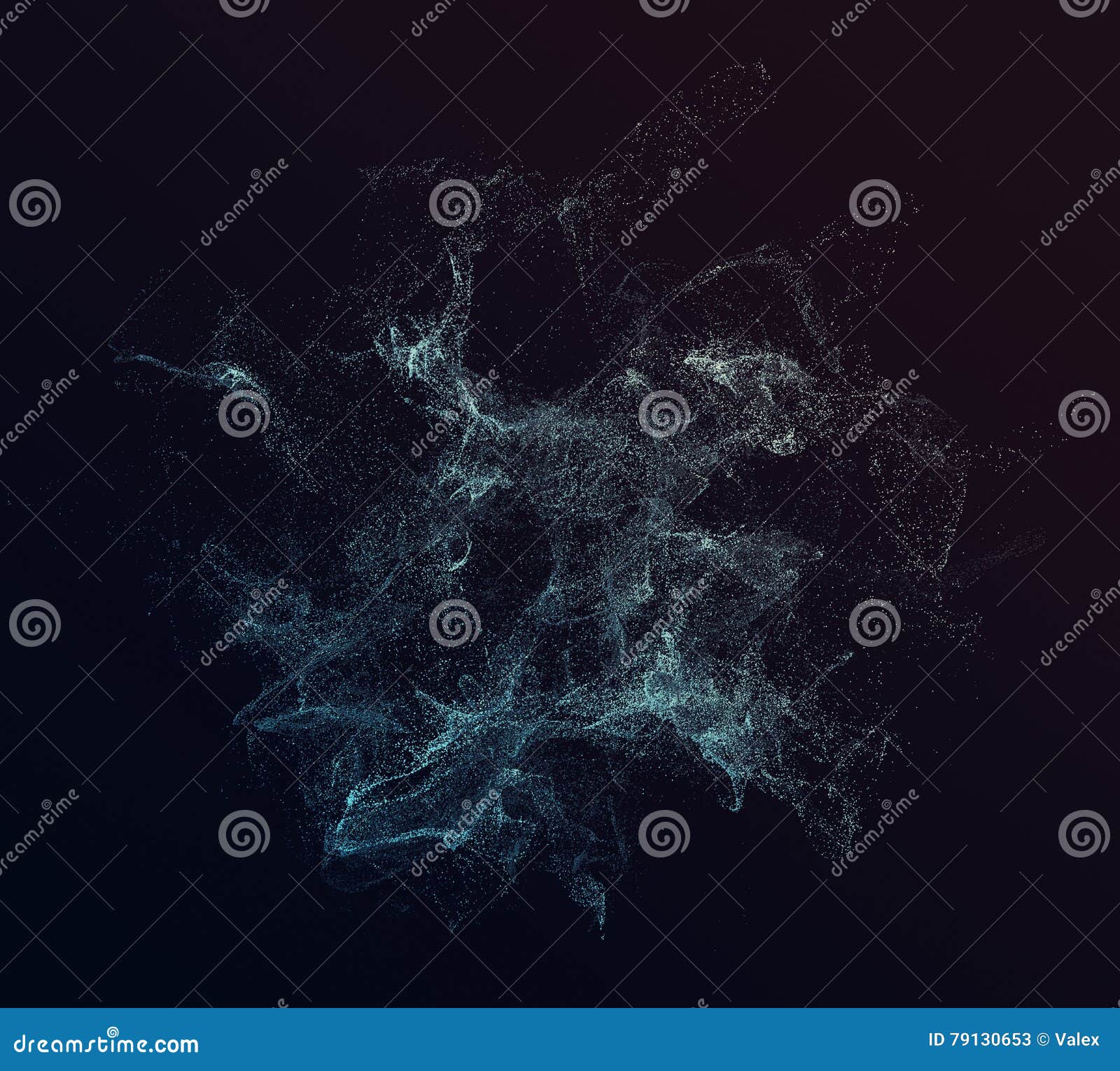 Abstract 3D Rendering of Flying Particles. Stock Illustration ...