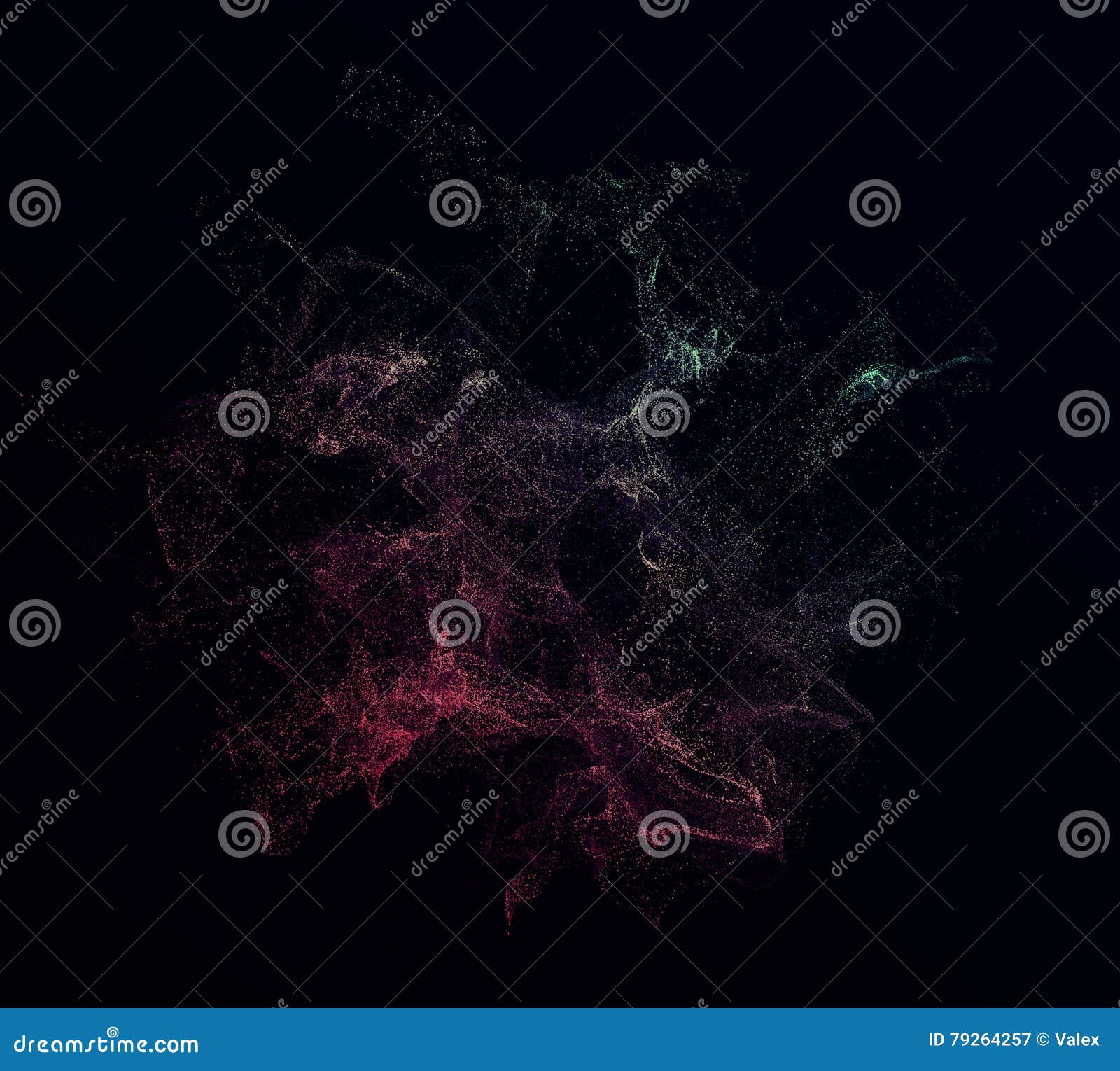 Abstract 3D Rendering of Flying Particles. Stock Illustration ...