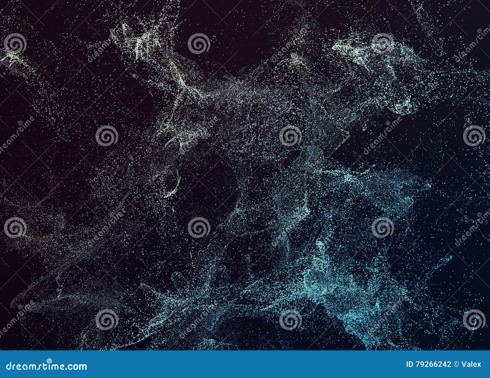 Abstract 3D Rendering of Flying Particles. Stock Illustration ...
