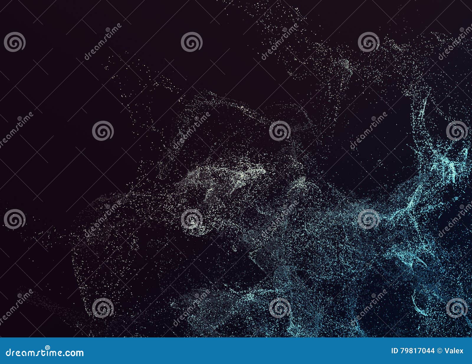 Abstract 3D Rendering of Flying Particles. Stock Illustration ...