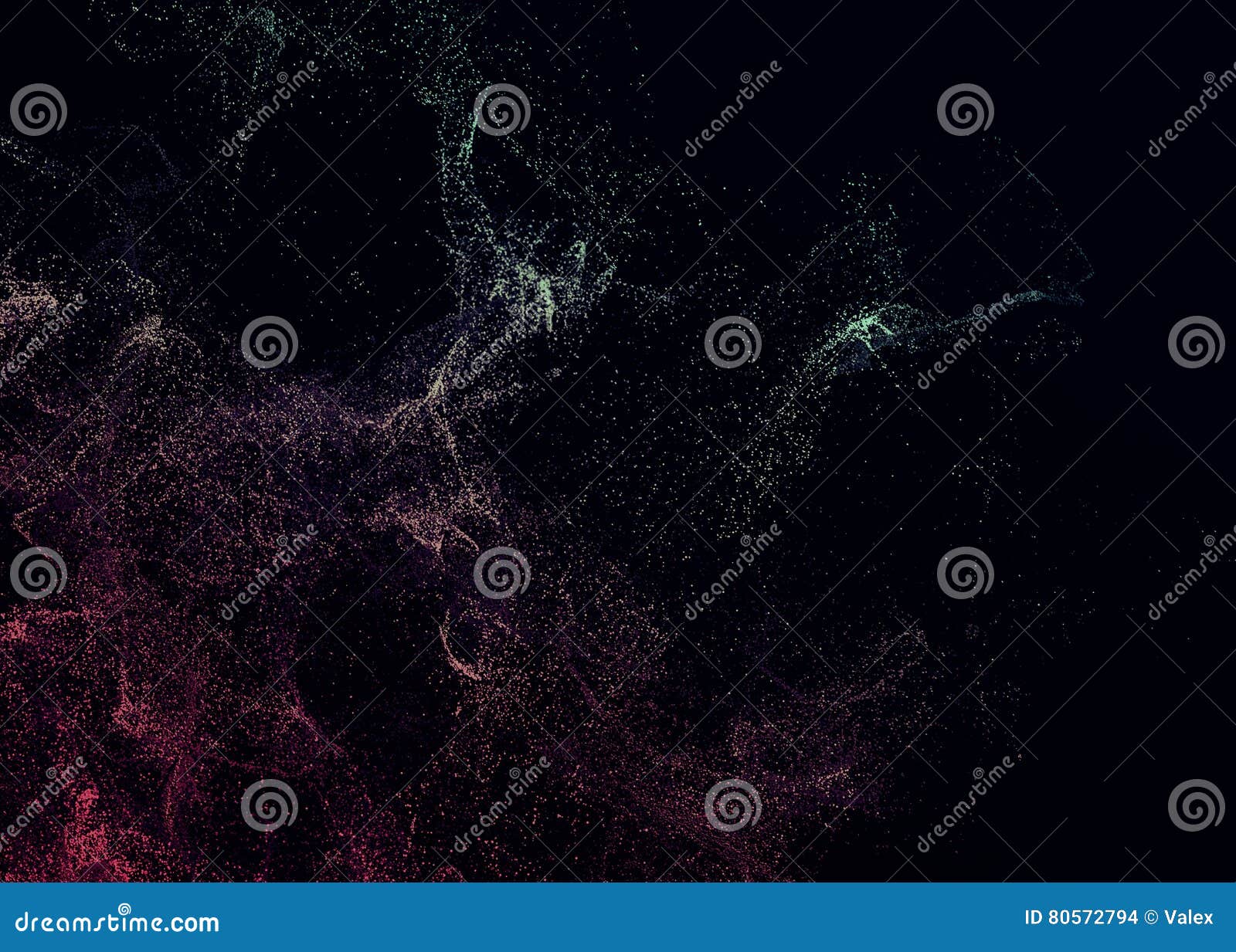 Abstract 3D Rendering of Flying Particles. Stock Illustration ...