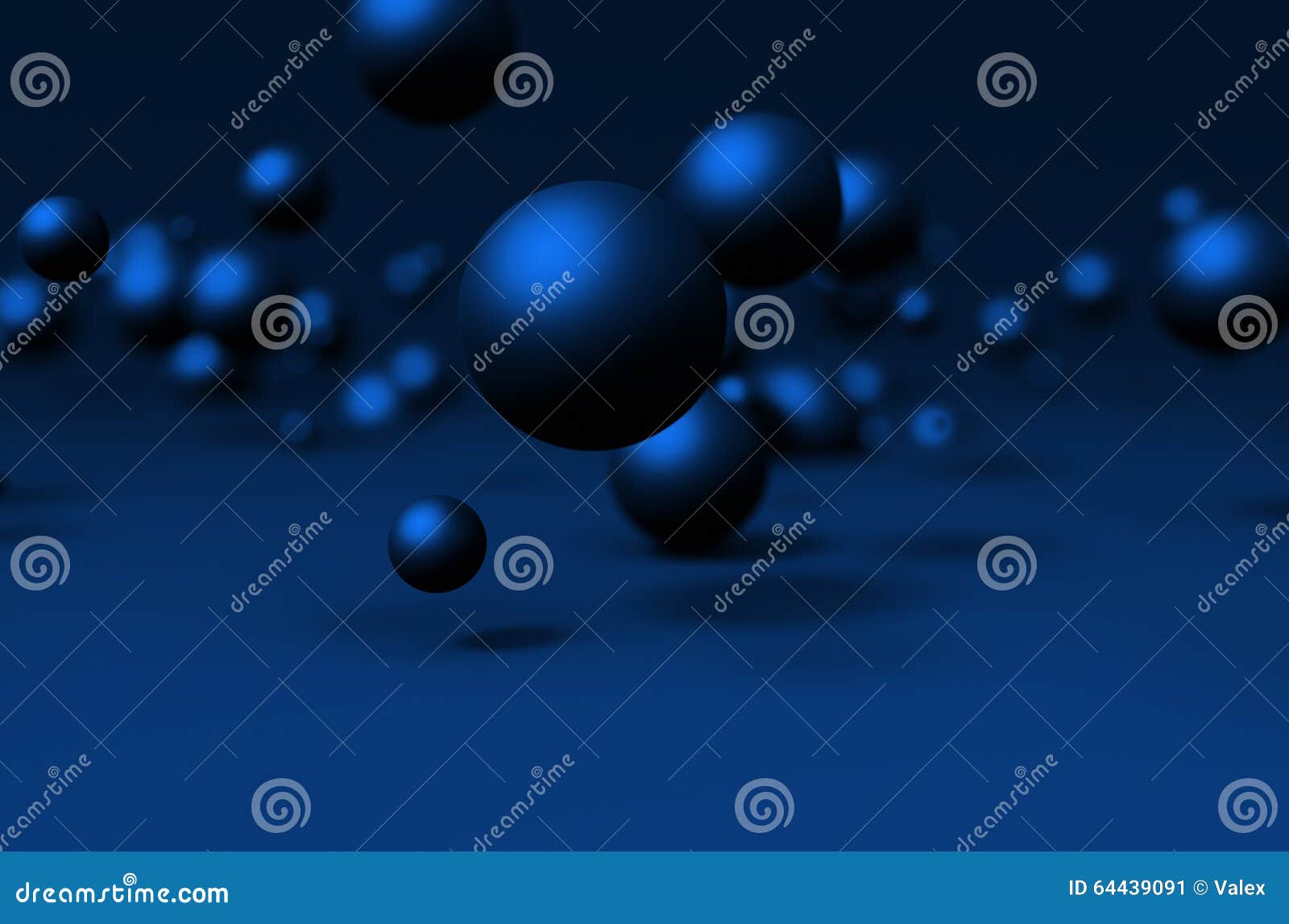 Abstract 3D Rendering of Flying Spheres Stock Illustration ...