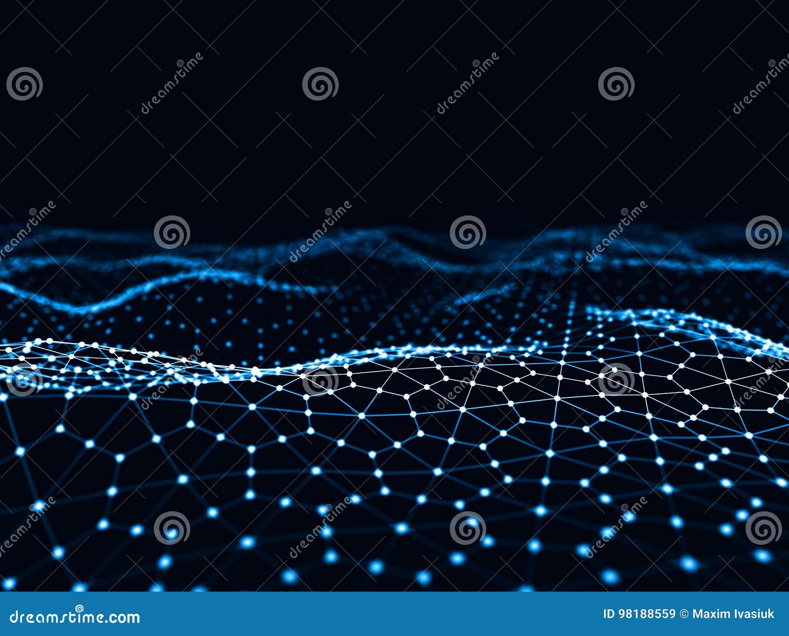 Abstract 3d Rendering Futuristic Dots and Lines. Stock Vector ...