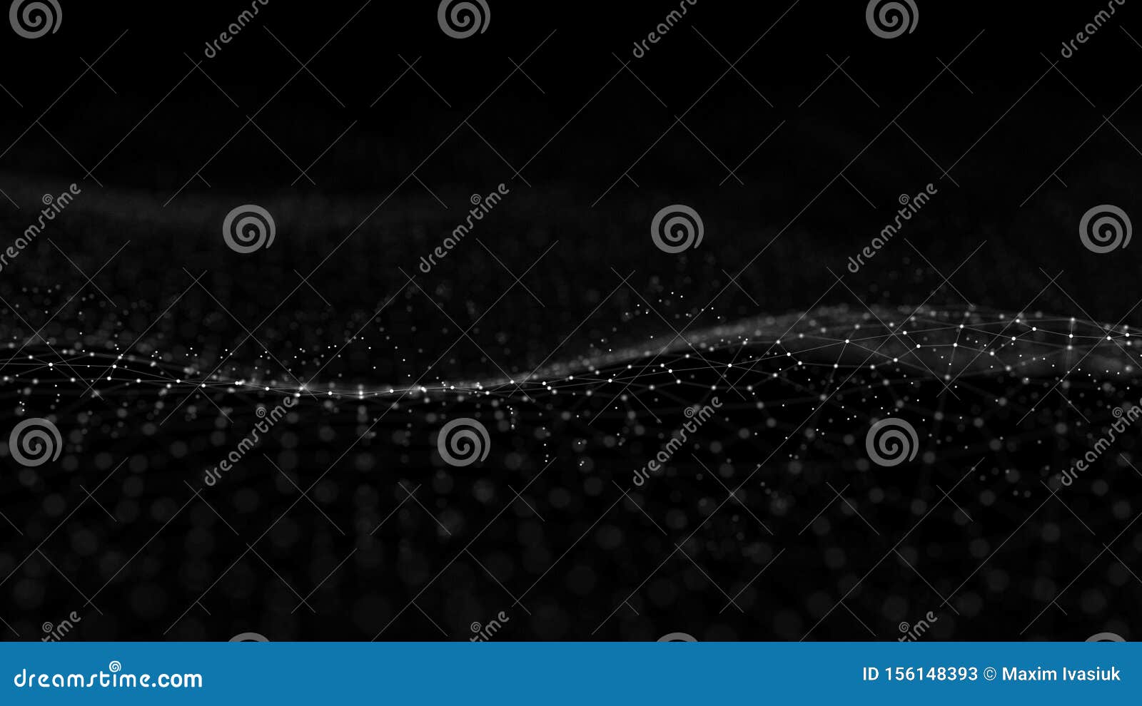 Abstract 3d Rendering Futuristic Dots and Lines. Computer Geometric ...