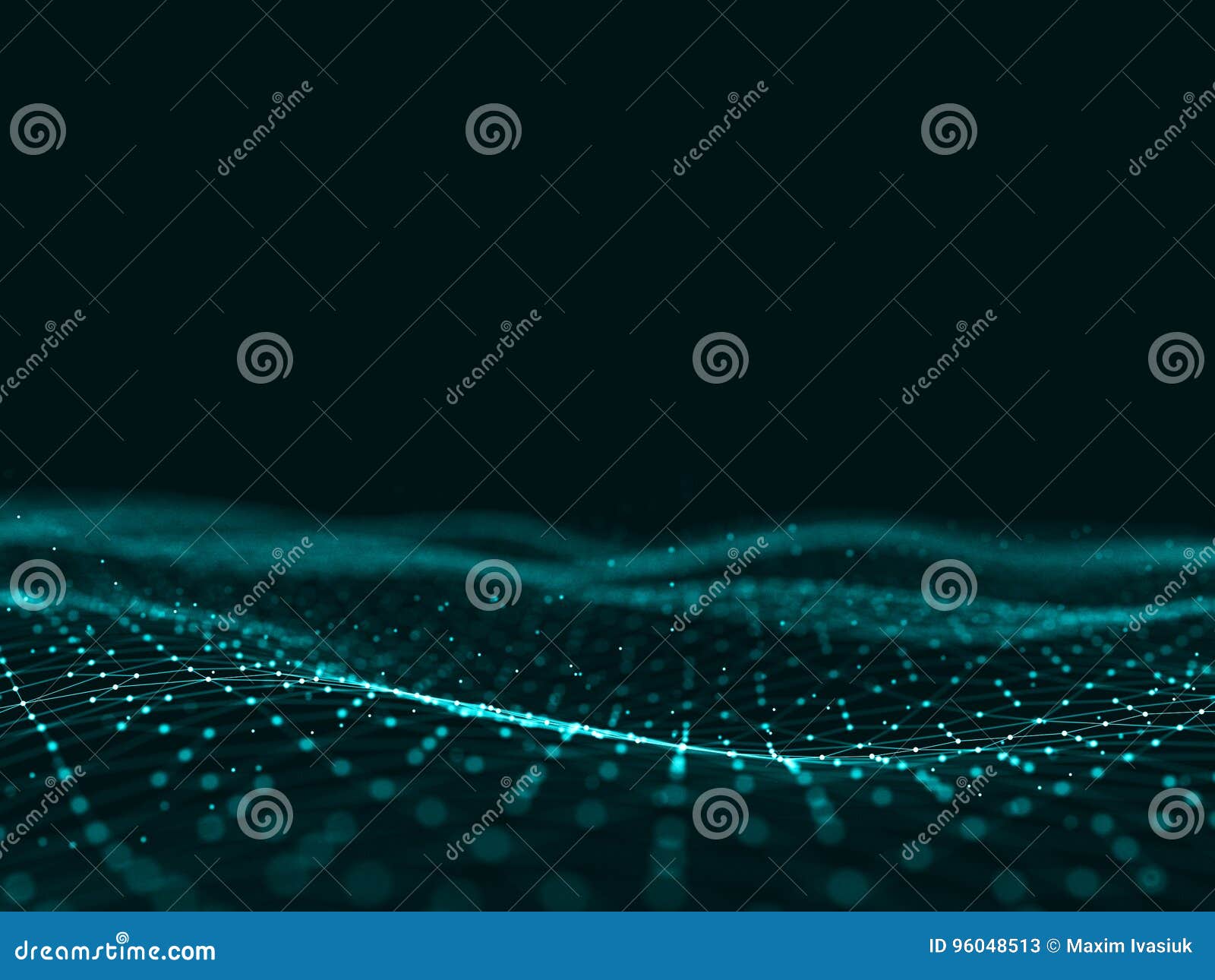 Abstract 3d Rendering Futuristic Dots and Lines. Computer Geometric Digital Connection Structure ...