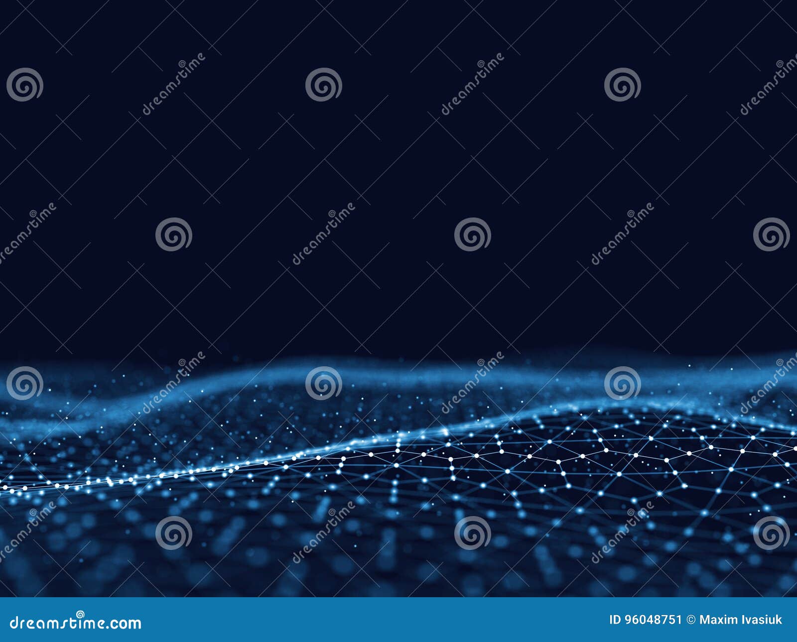 Abstract 3d Rendering Futuristic Dots and Lines. Computer Geometric ...