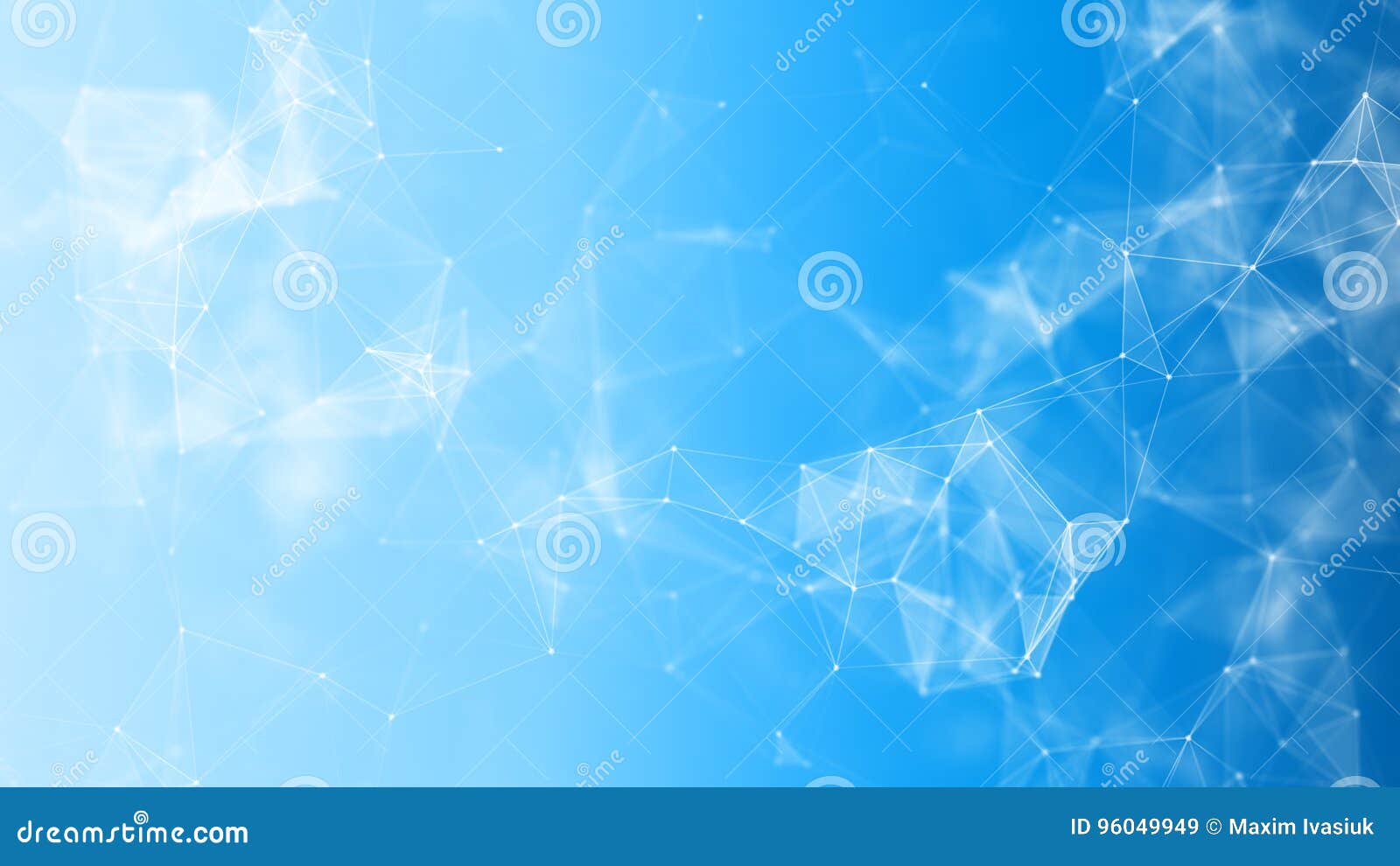 Abstract 3d Rendering Futuristic Dots And Lines Computer Geometric Digital Connection Structure