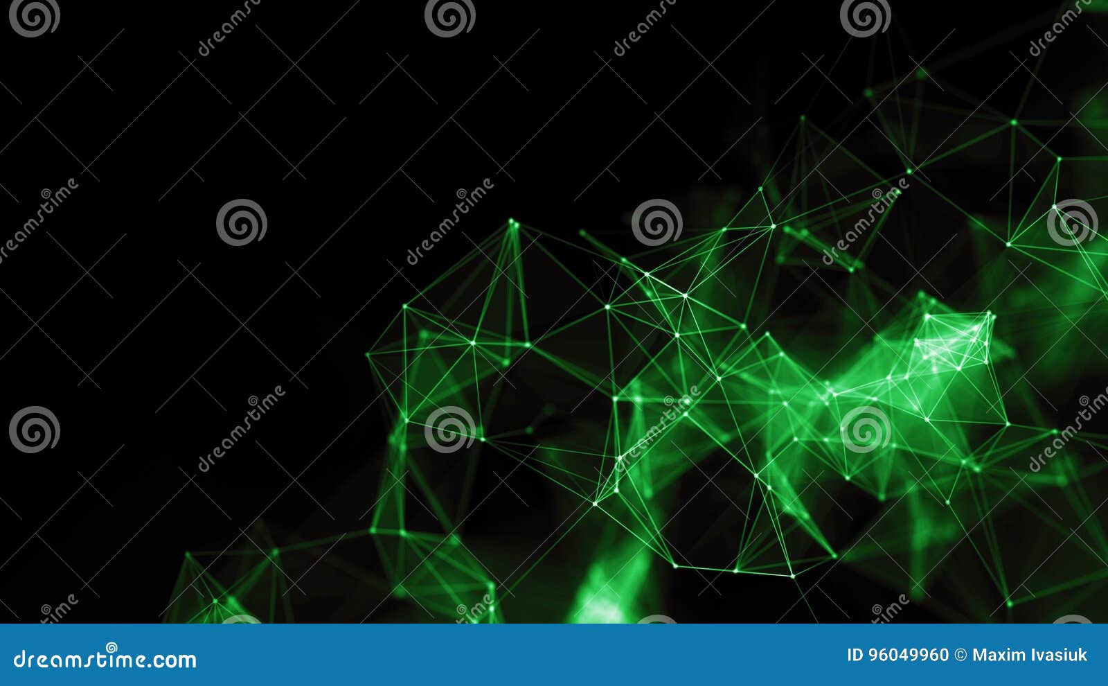 Abstract 3d Rendering Futuristic Dots And Lines Computer Geometric Digital Connection Structure