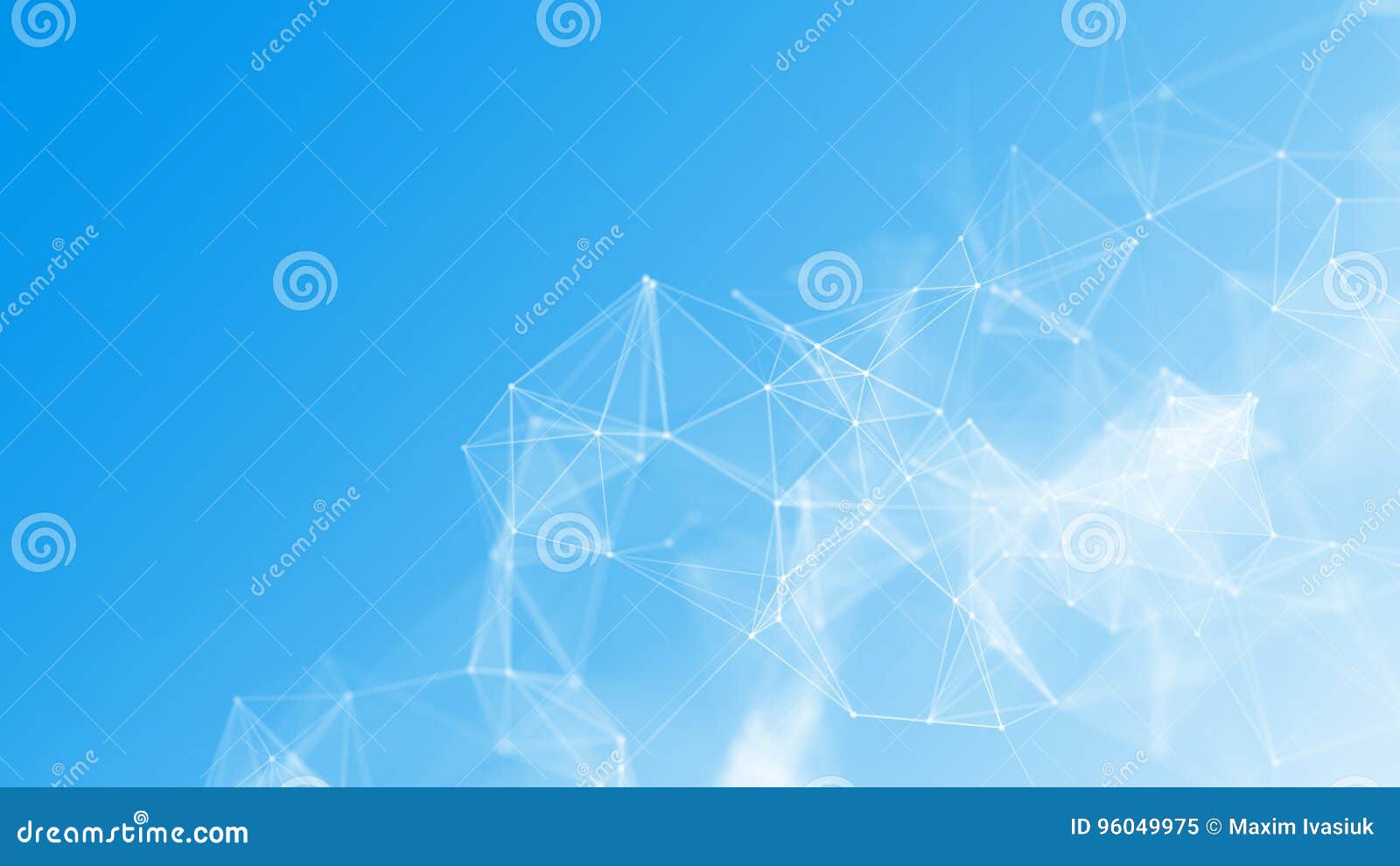 Abstract 3d Rendering Futuristic Dots And Lines Computer Geometric Digital Connection Structure