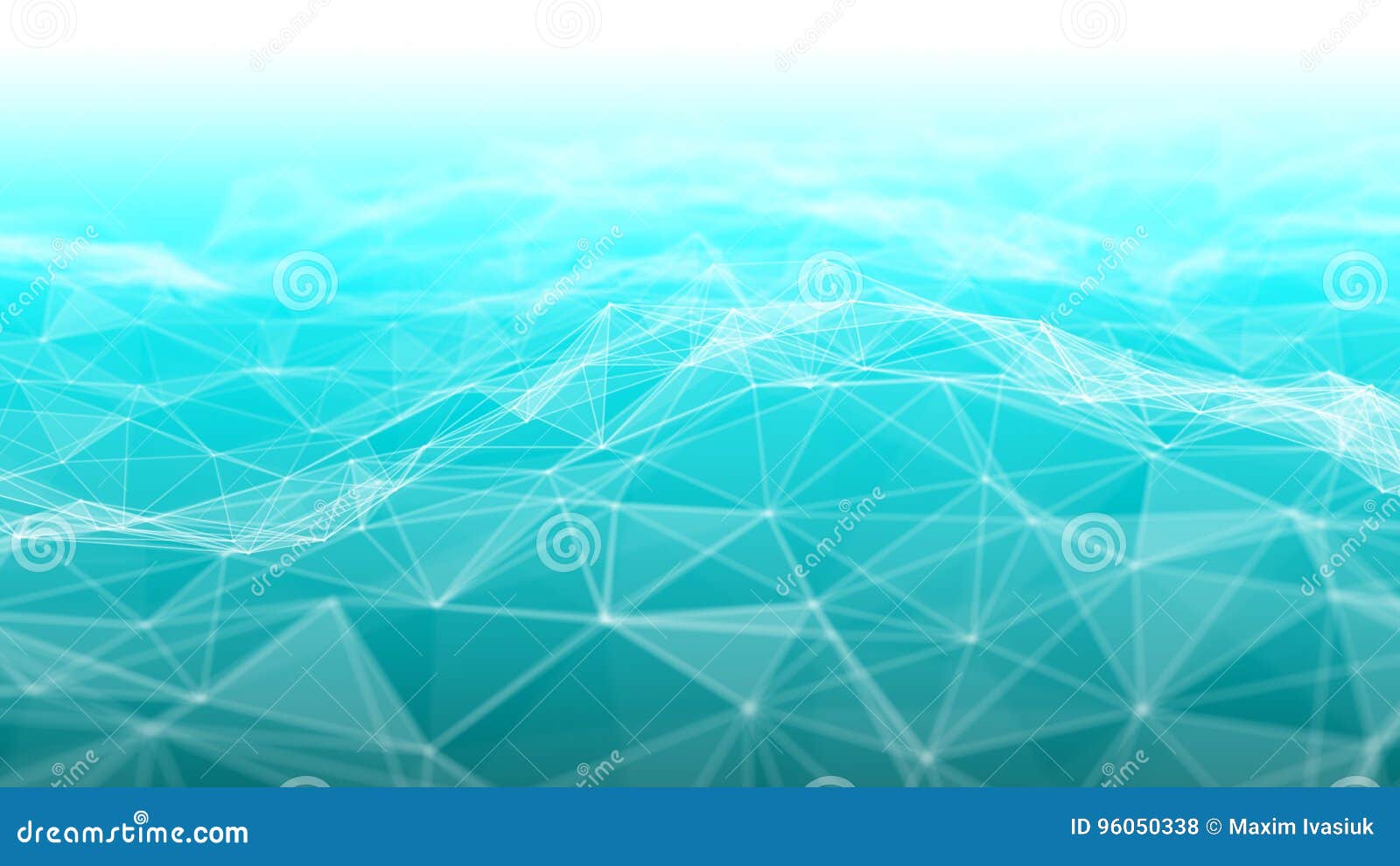 Abstract 3d Rendering Futuristic Dots And Lines Computer Geometric Digital Connection Structure