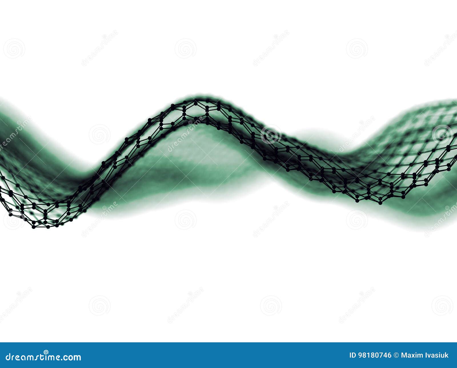 Abstract 3d Rendering Futuristic Dots And Lines Computer Geometric Digital Connection Structure