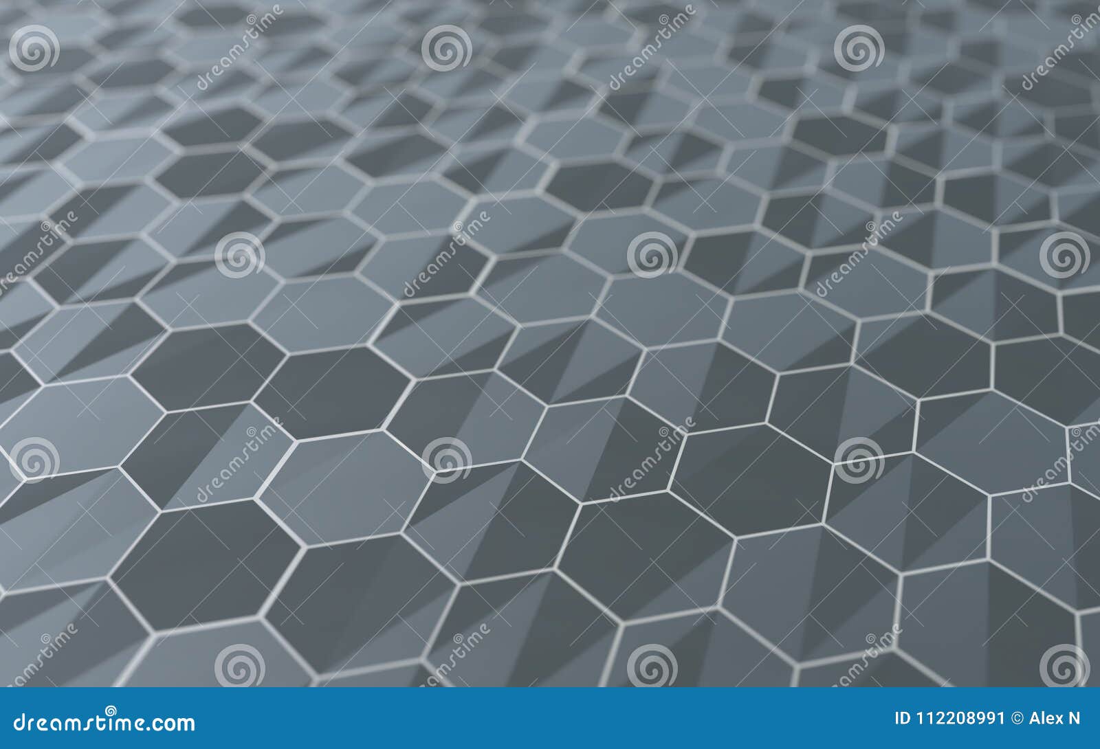 Abstract 3d Surface with Hexagons. Stock Illustration - Illustration of ...