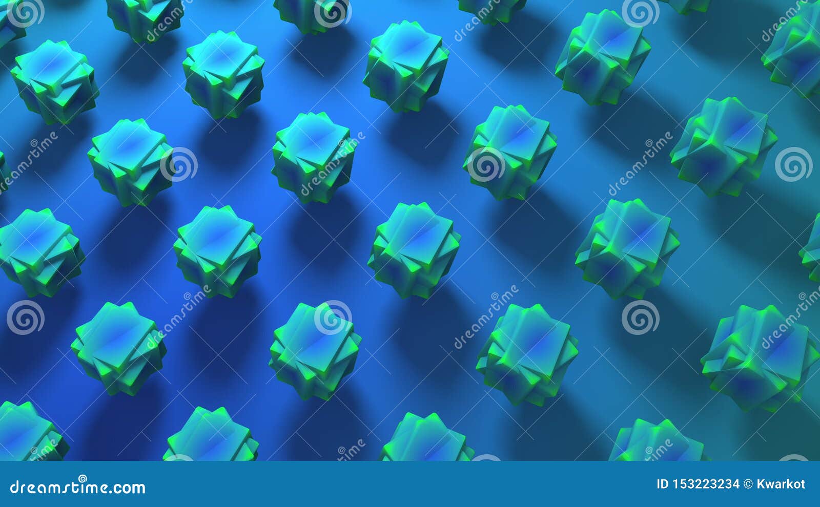 Abstract 3d Rendering of Geometric Blue Cubes Shapes Background ...