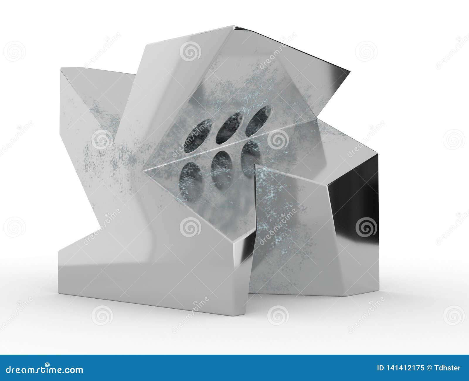 Abstract 3d Rendering of Geometric Shape. Surreal Composition. 3d ...
