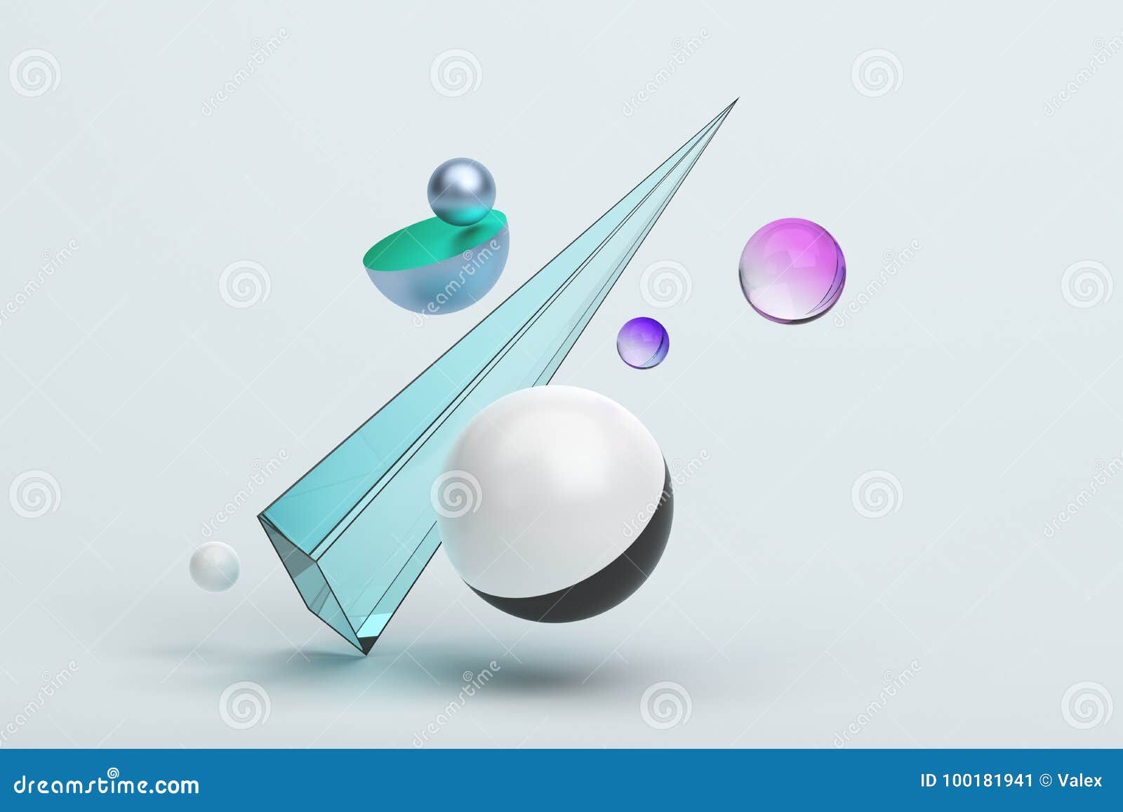 Abstract 3D Rendering of Geometric Shapes. Stock Illustration ...