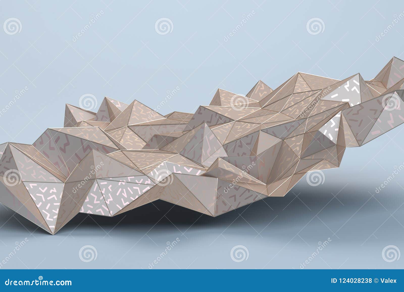 Abstract 3D Rendering of Geometric Surface Stock Illustration ...