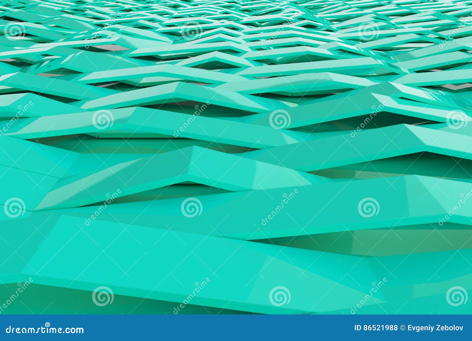 Abstract 3D Rendering of Gloss Plastic Waves Stock Illustration ...