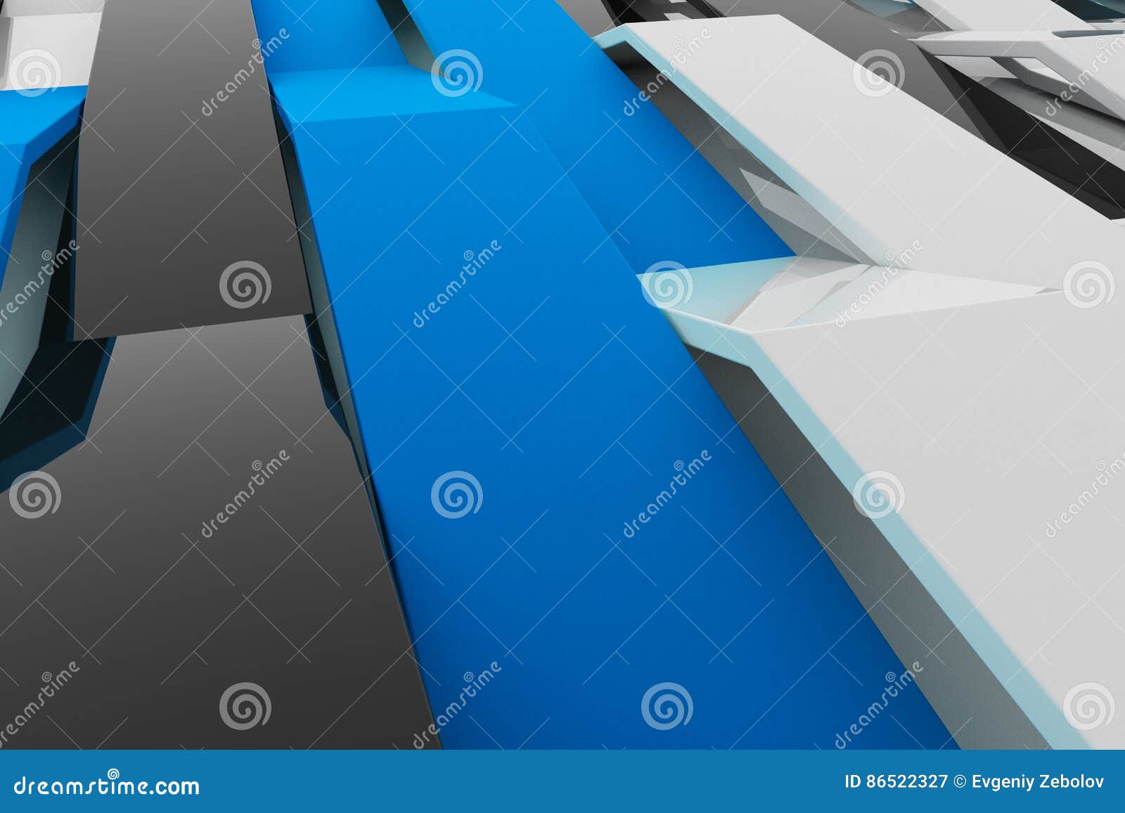 Abstract 3D Rendering of Gloss Plastic Waves Stock Illustration ...