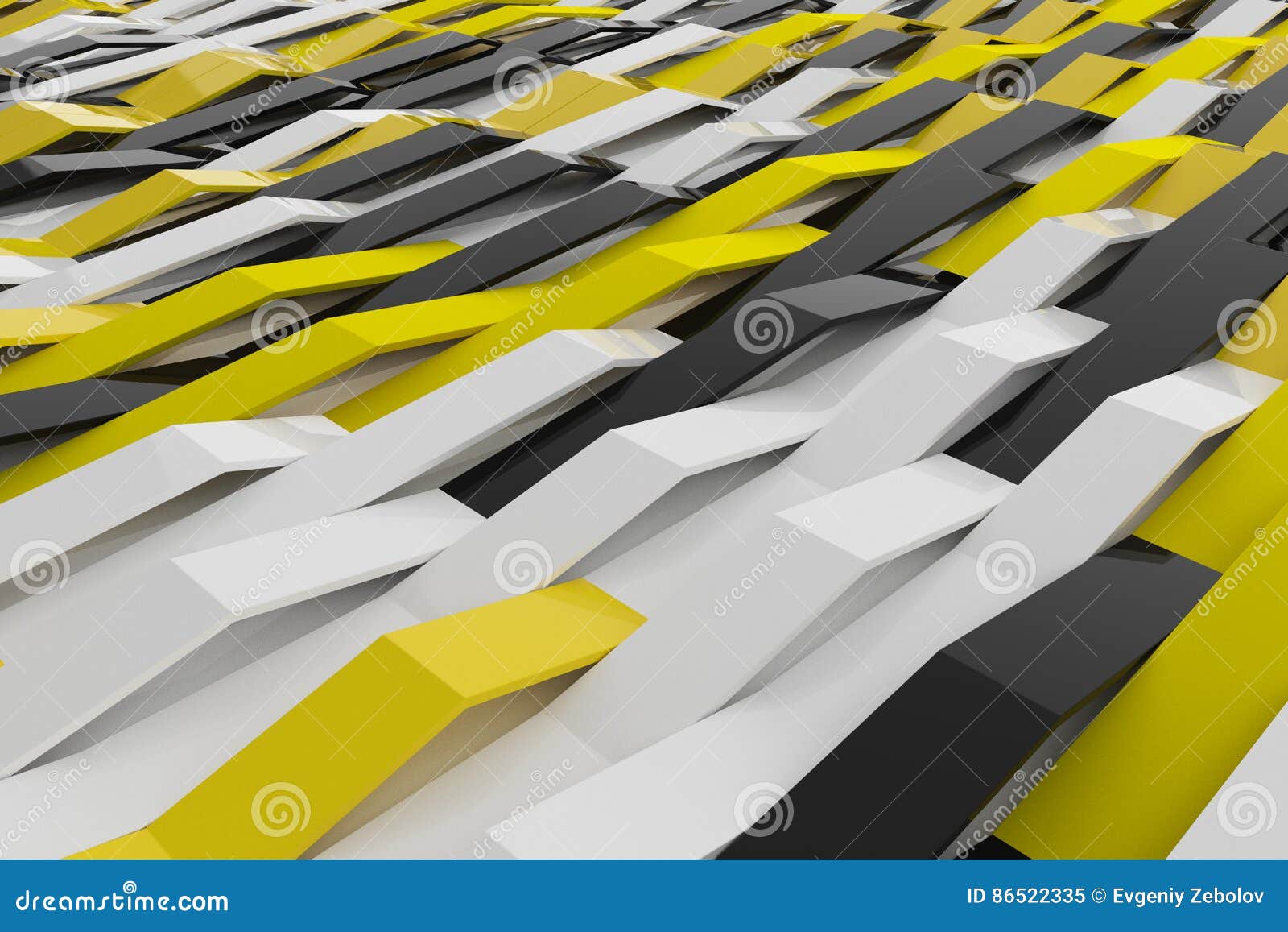 Abstract 3D Rendering of Gloss Plastic Waves Stock Illustration ...