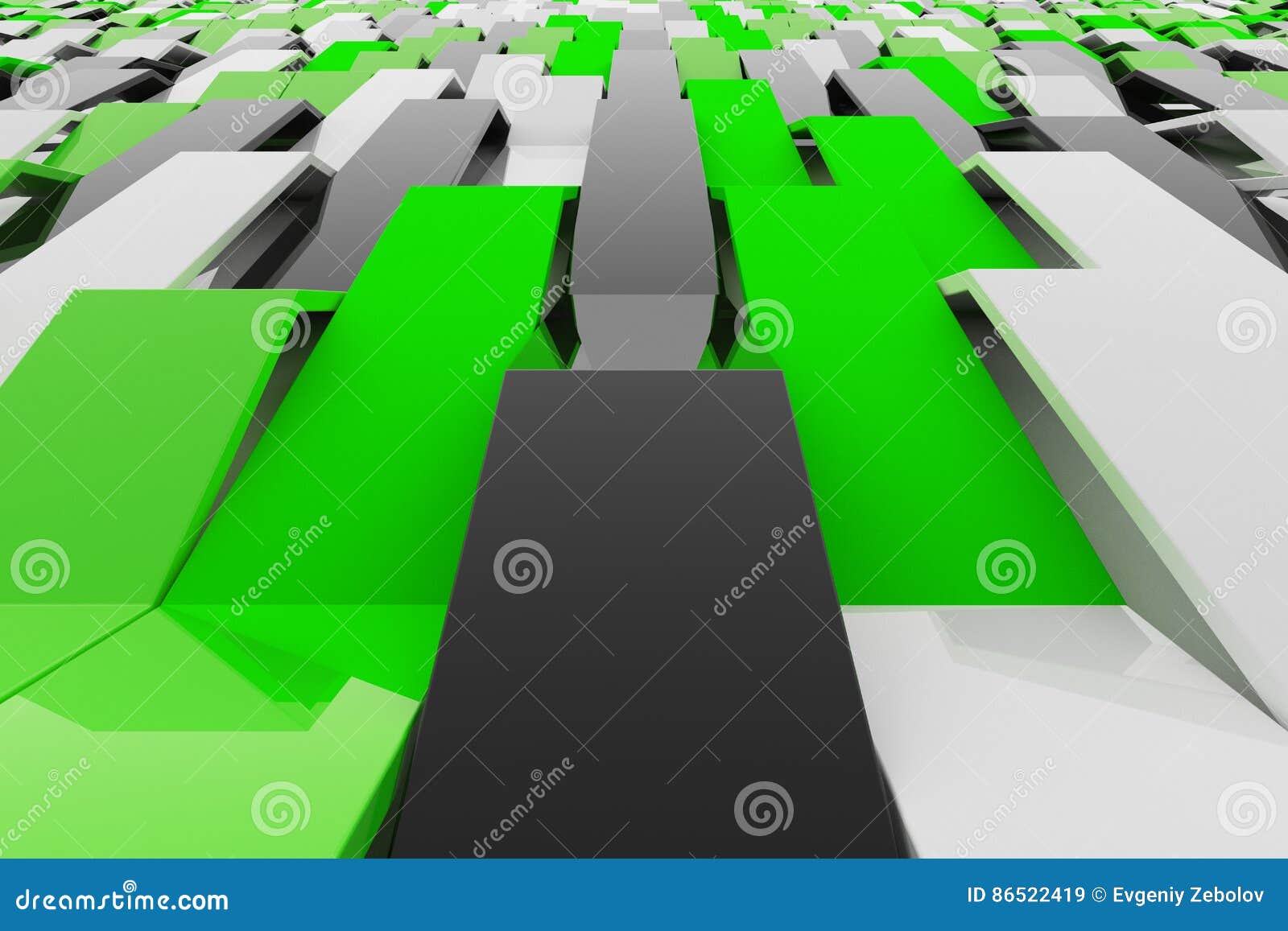 Abstract 3D Rendering of Gloss Plastic Waves Stock Illustration ...