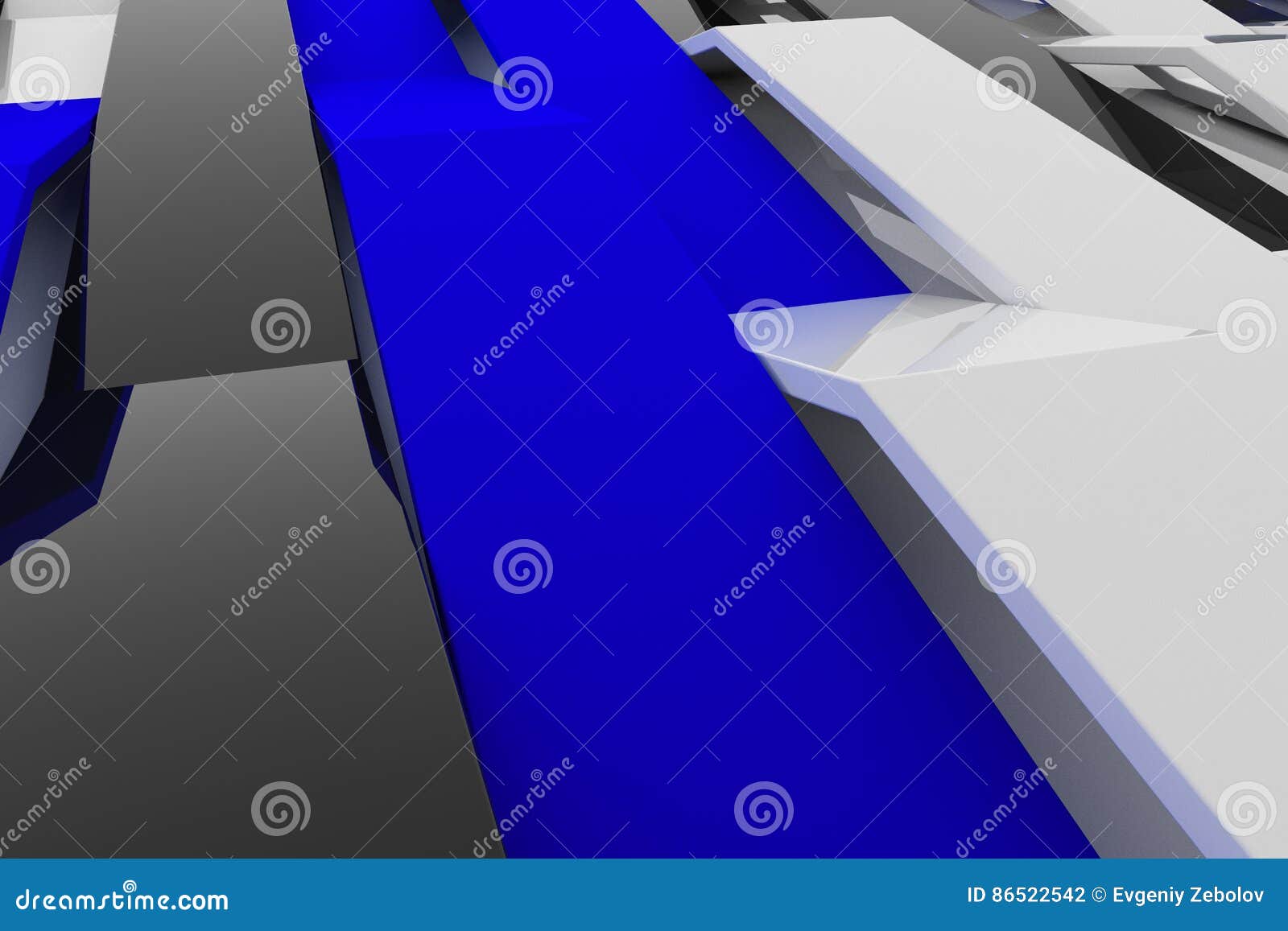 Abstract 3D Rendering of Gloss Plastic Waves Stock Illustration ...