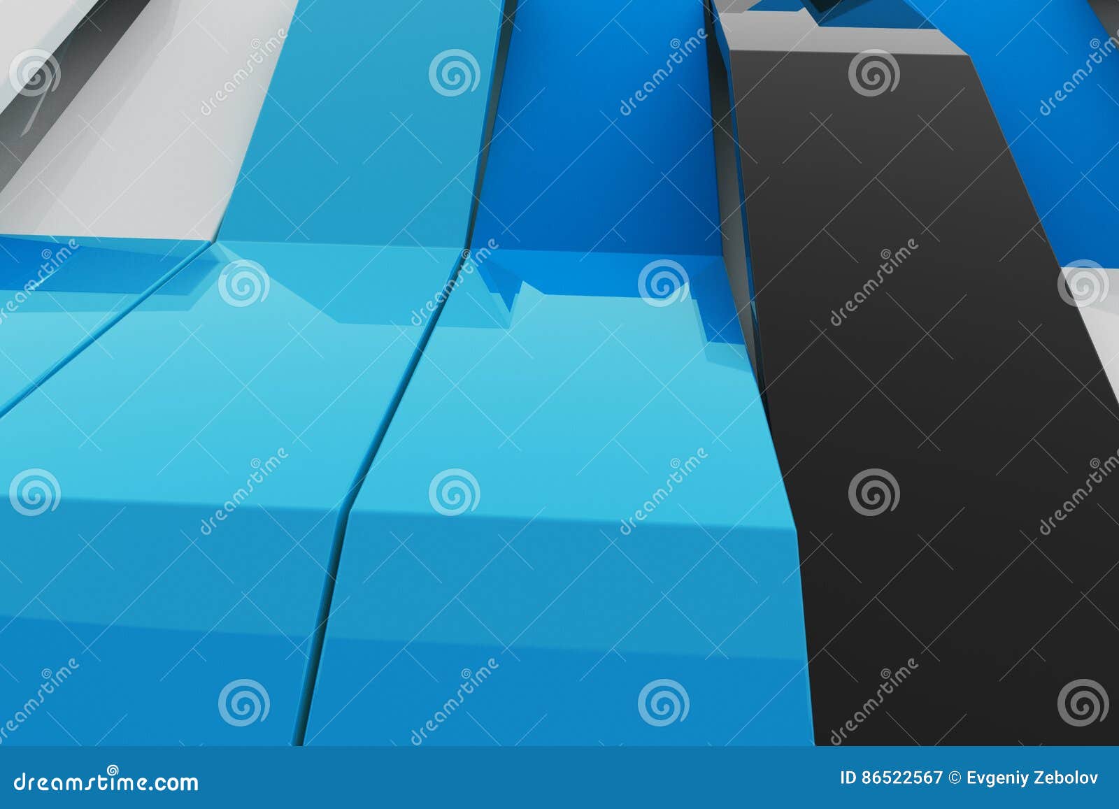 Abstract 3D Rendering of Gloss Plastic Waves Stock Illustration ...