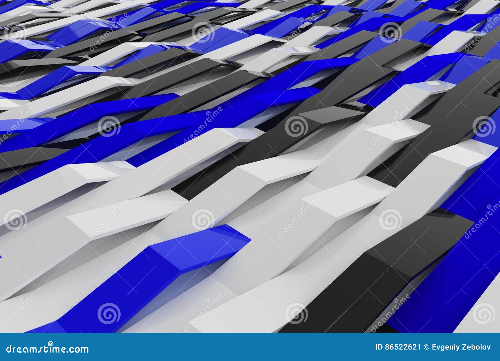 Abstract 3D Rendering of Gloss Plastic Waves Stock Illustration ...