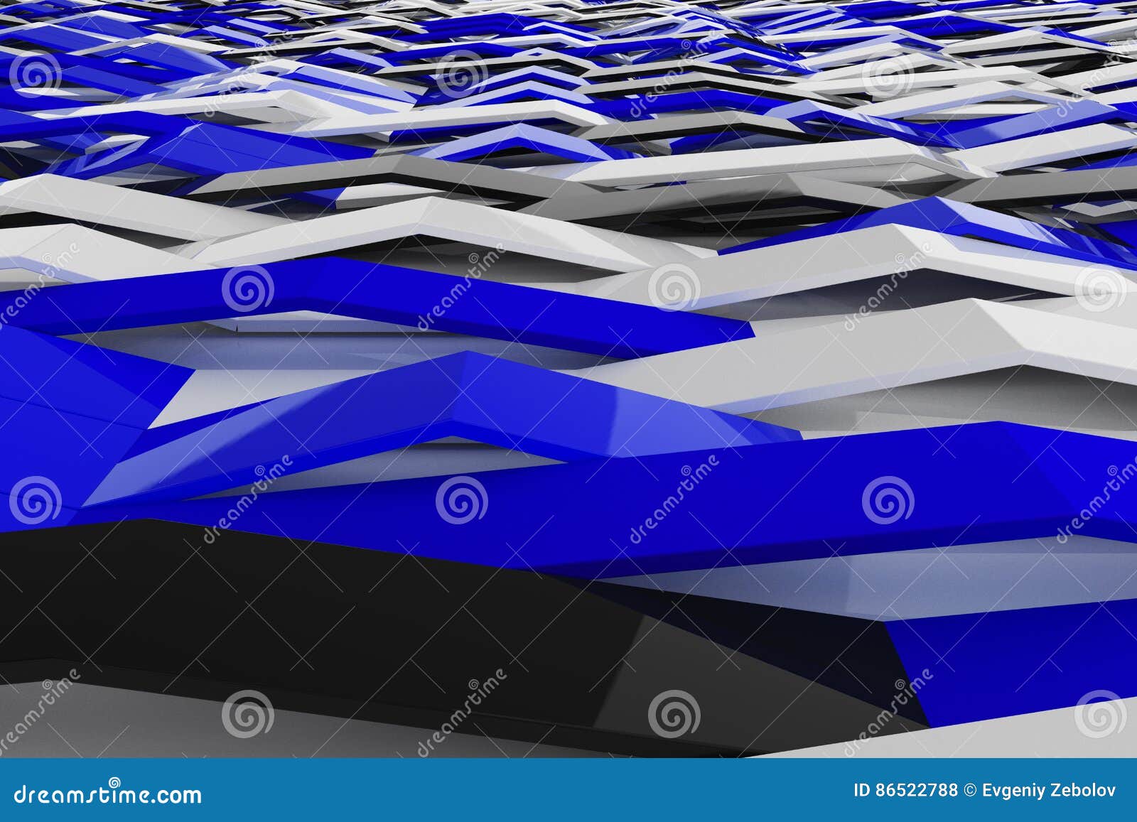 Abstract 3D Rendering of Gloss Plastic Waves Stock Illustration ...