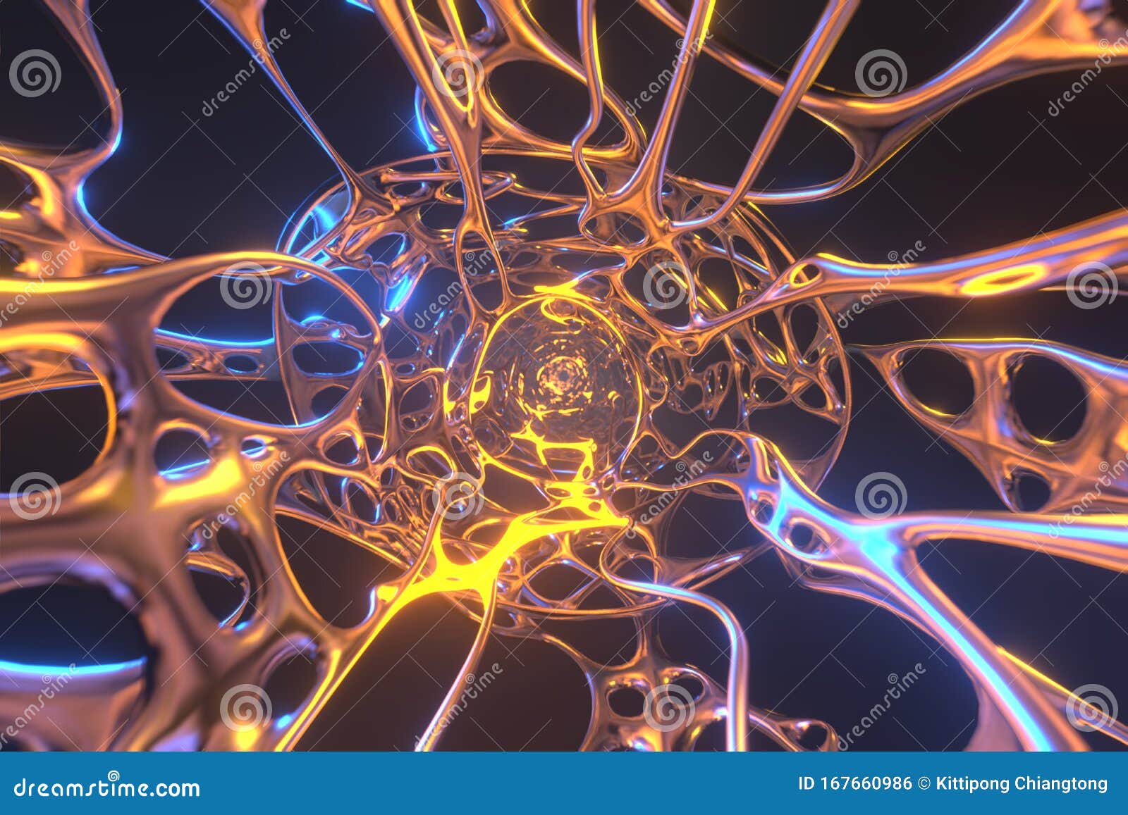 Abstract 3d Rendering Illustration .Organic Structure Network Neutron ...