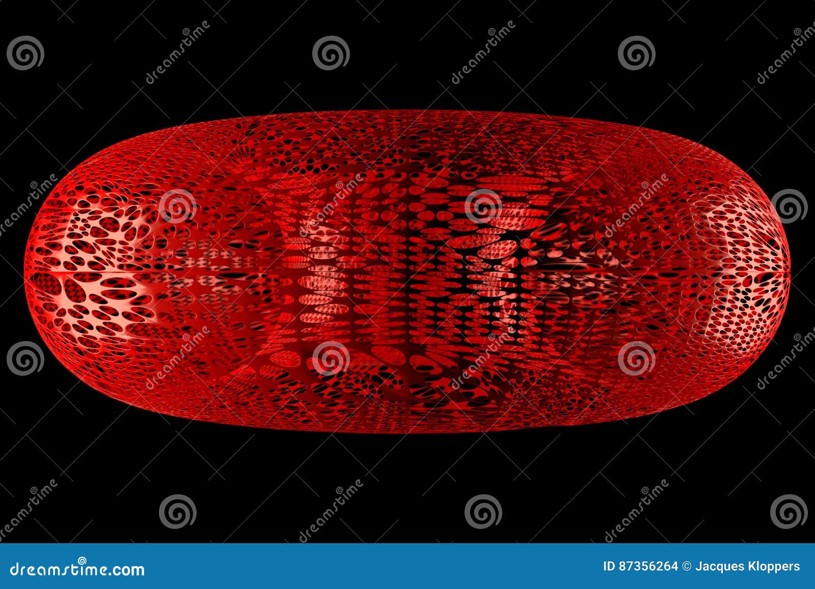 Abstract 3d Rendering of Infinite Red Mesh Shape Stock Illustration ...