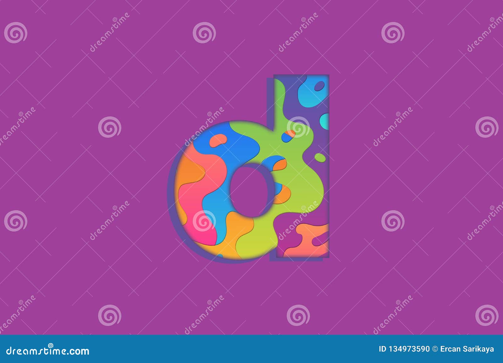 Abstract 3D Rendering Letter D Stock Illustration - Illustration of ...