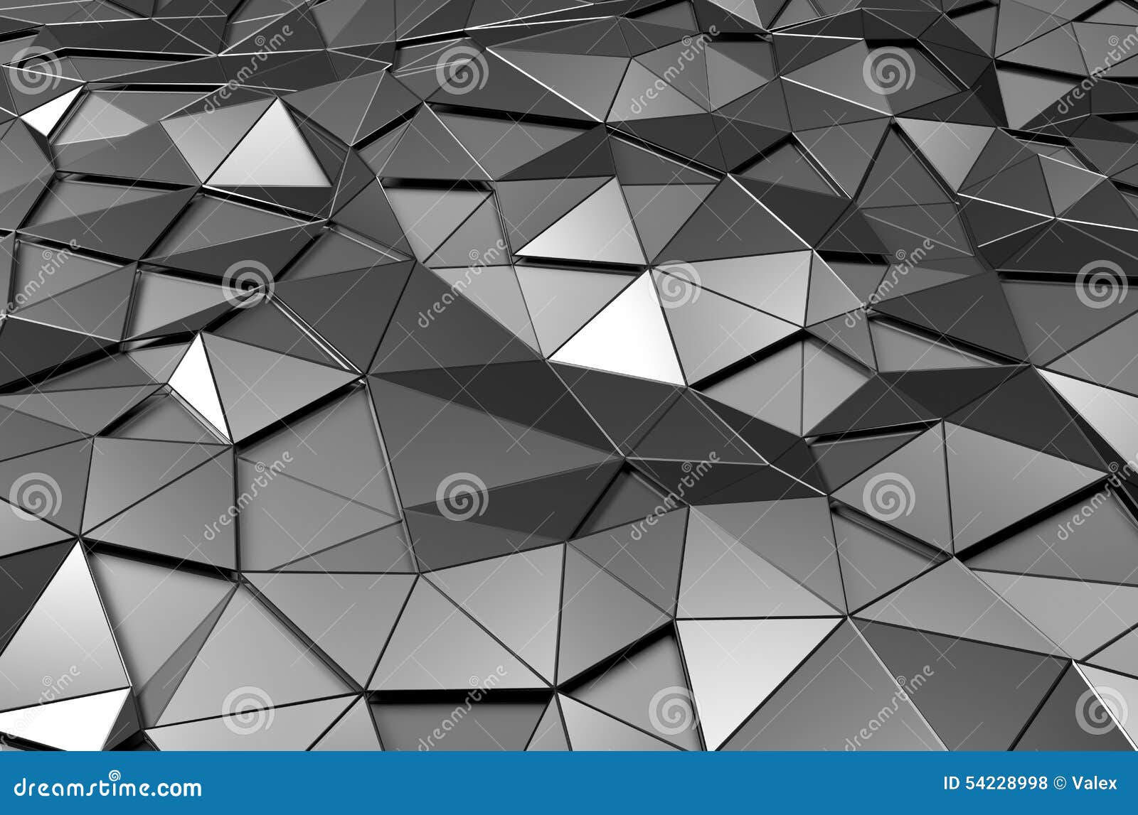 Abstract 3d Rendering of Low Poly Metal Surface Stock Illustration ...