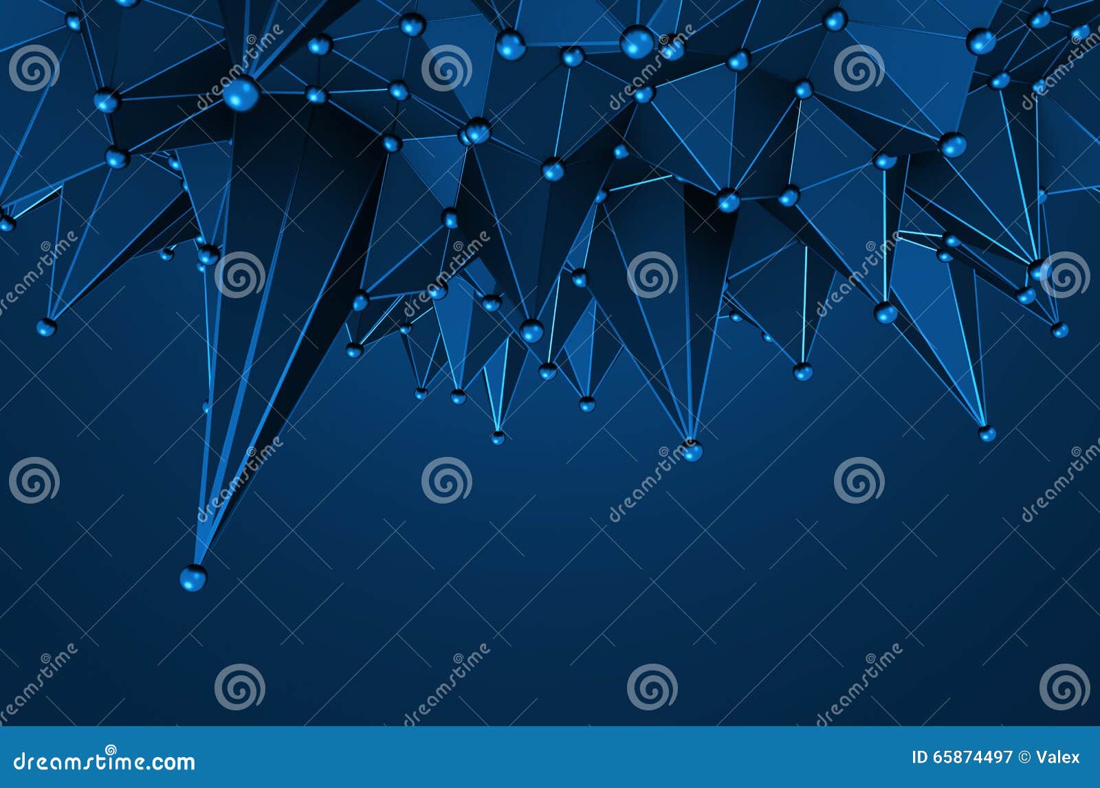 Abstract 3D Rendering of Low Poly Surface. Stock Illustration ...