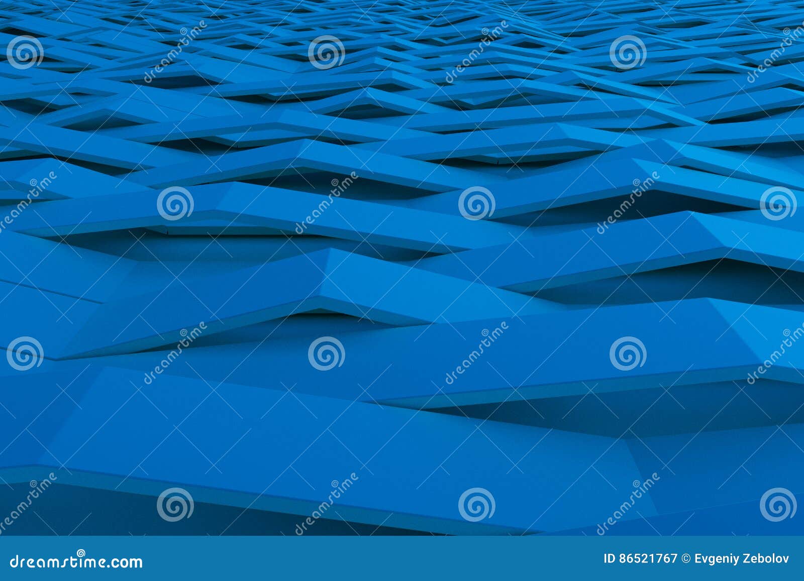 Abstract 3D Rendering of Matte Plastic Waves Stock Illustration ...