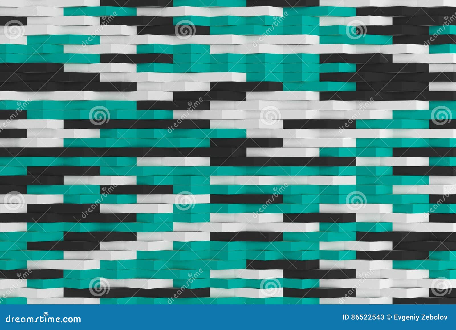Abstract 3D Rendering of Matte Plastic Waves Stock Illustration ...