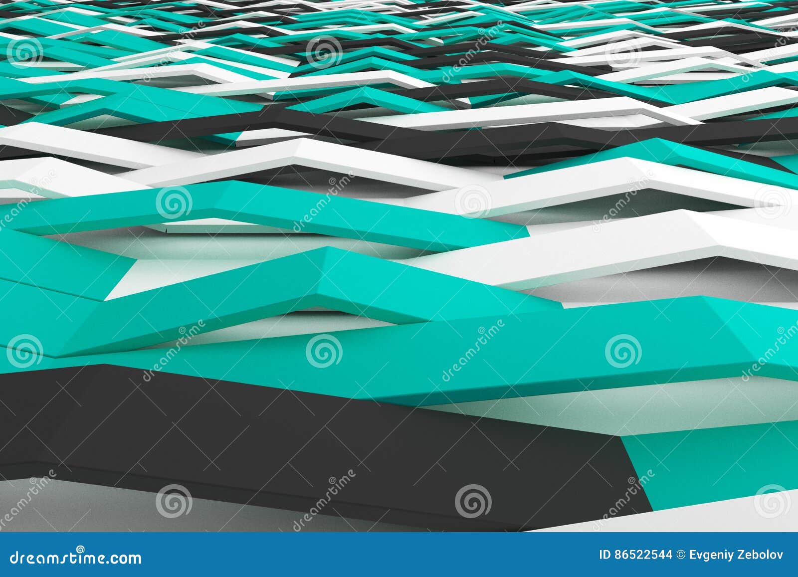 Abstract 3D Rendering of Matte Plastic Waves Stock Illustration ...