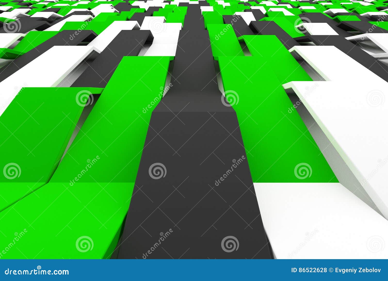 Abstract 3D Rendering of Matte Plastic Waves Stock Illustration ...