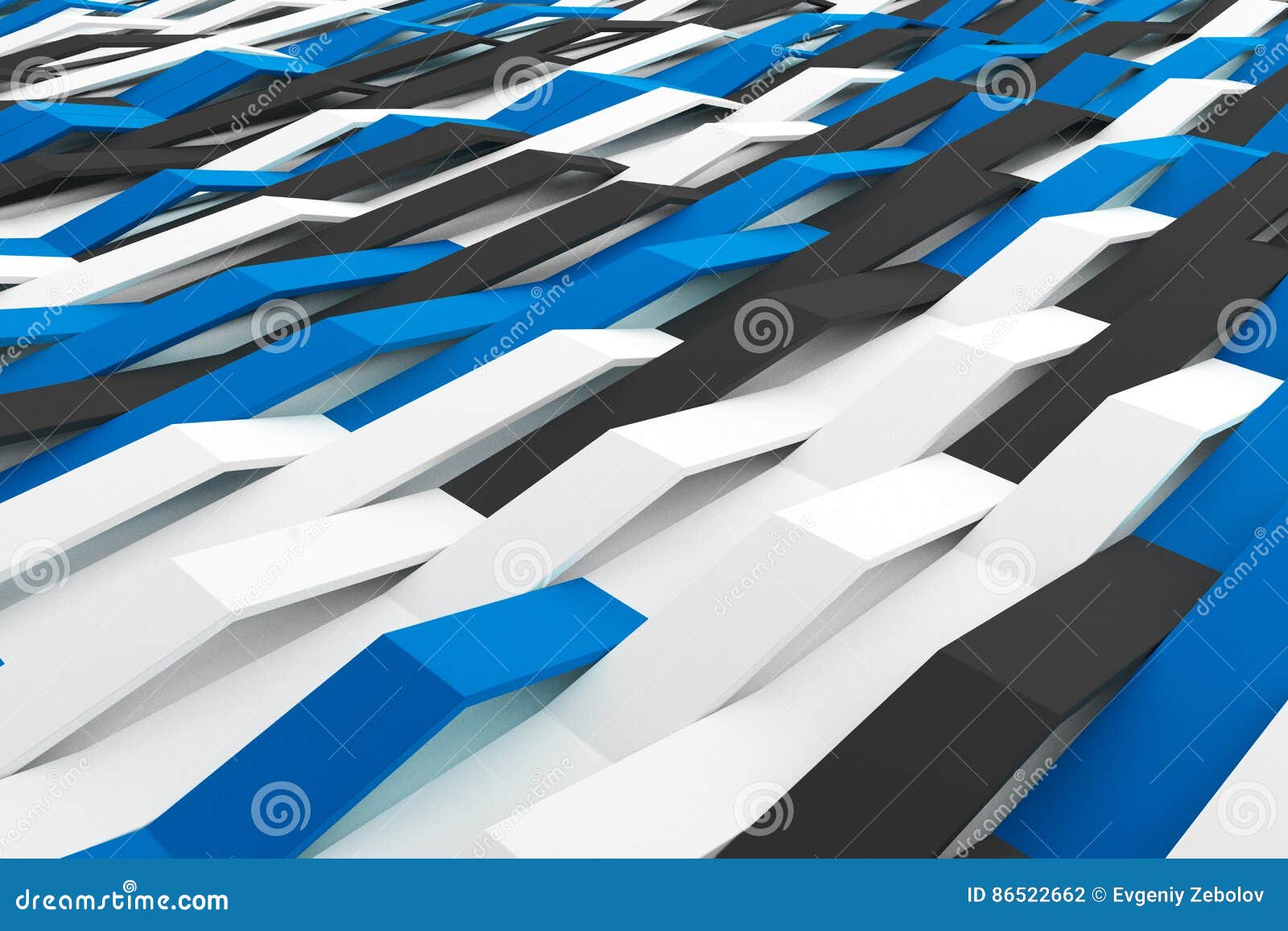 Abstract 3D Rendering of Matte Plastic Waves Stock Illustration ...