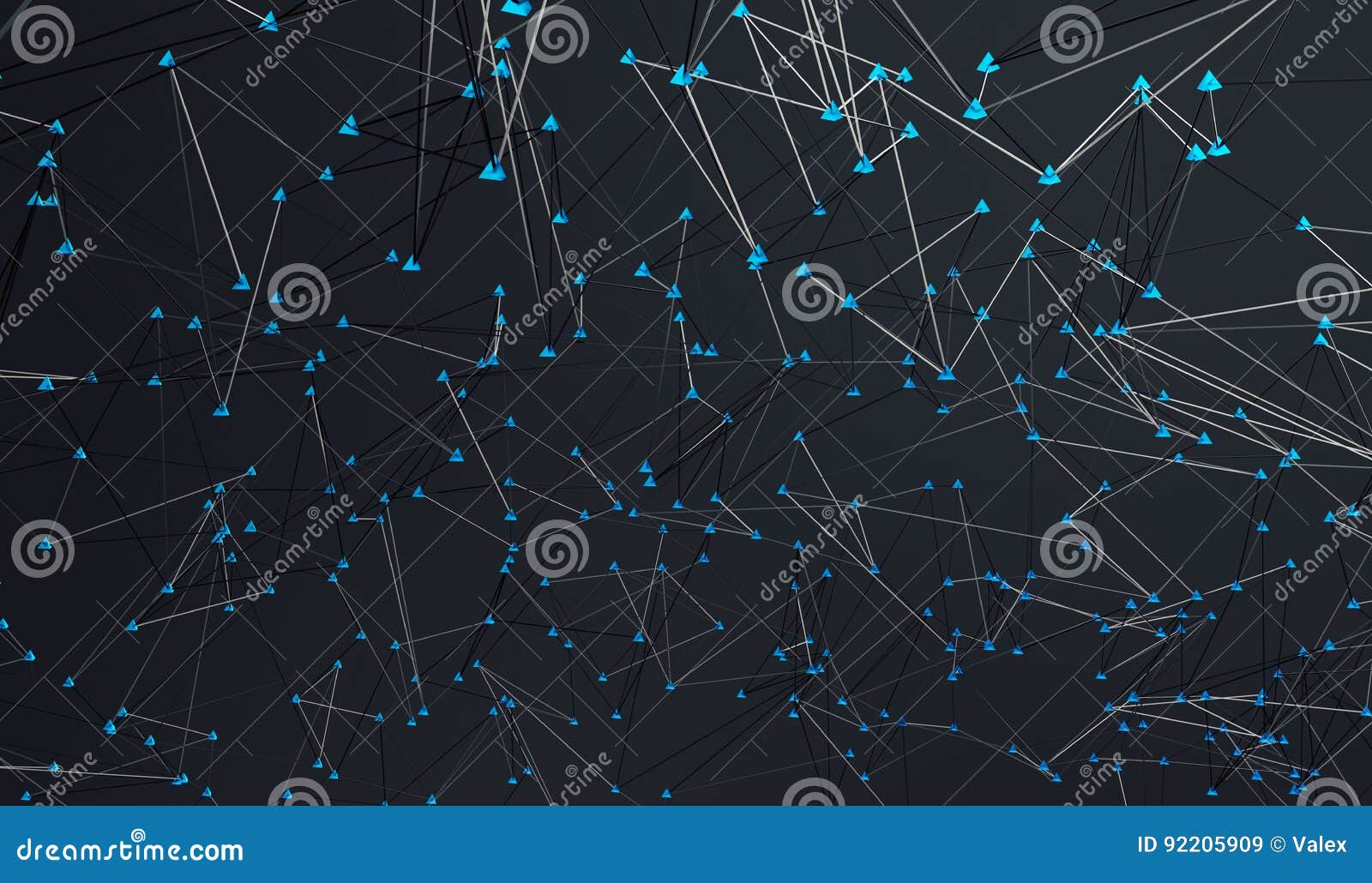 Abstract 3D Rendering of Network Concept Stock Illustration - Illustration of connection ...