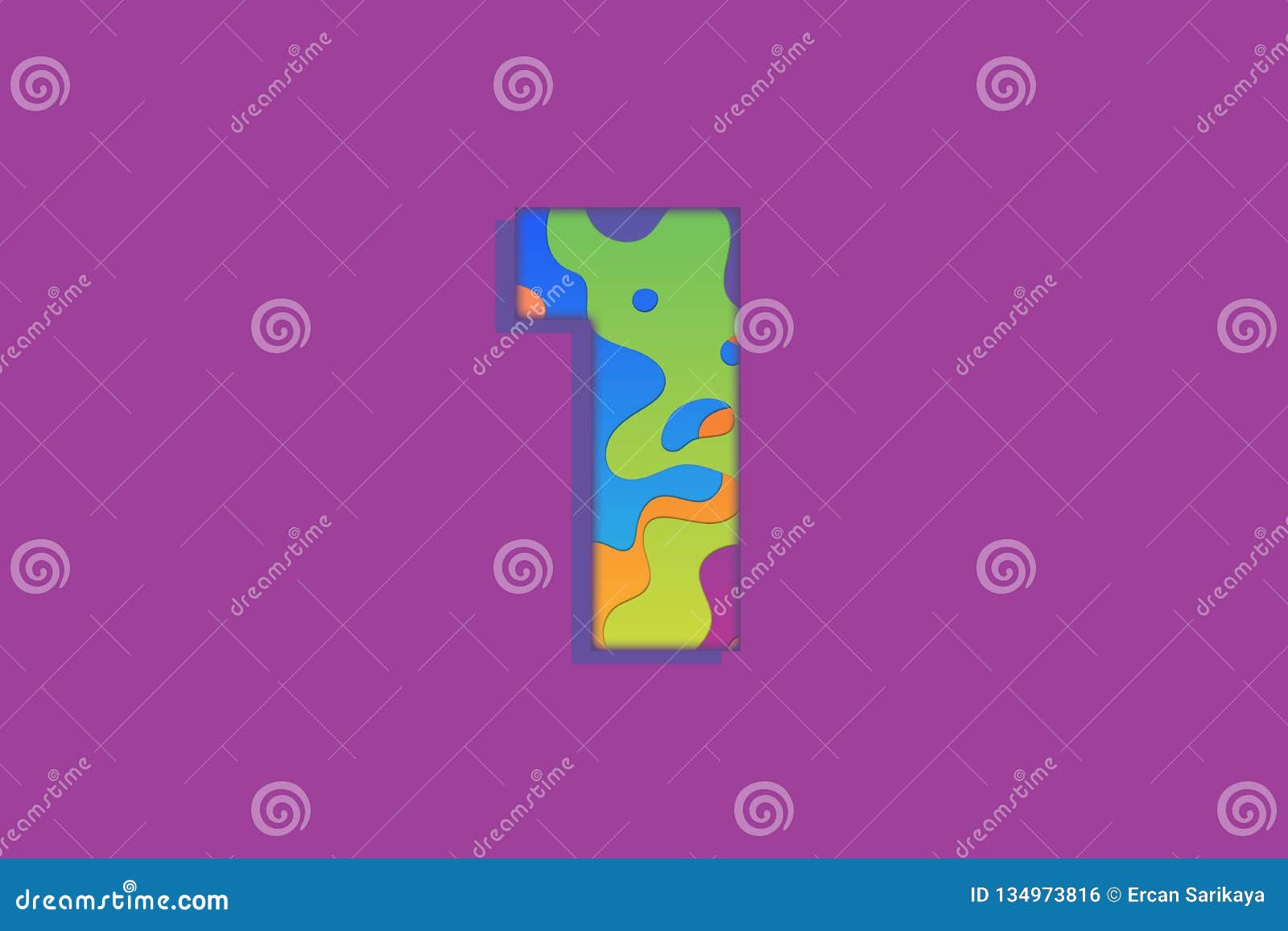 Abstract 3D Rendering Number 1 Stock Illustration - Illustration of ...