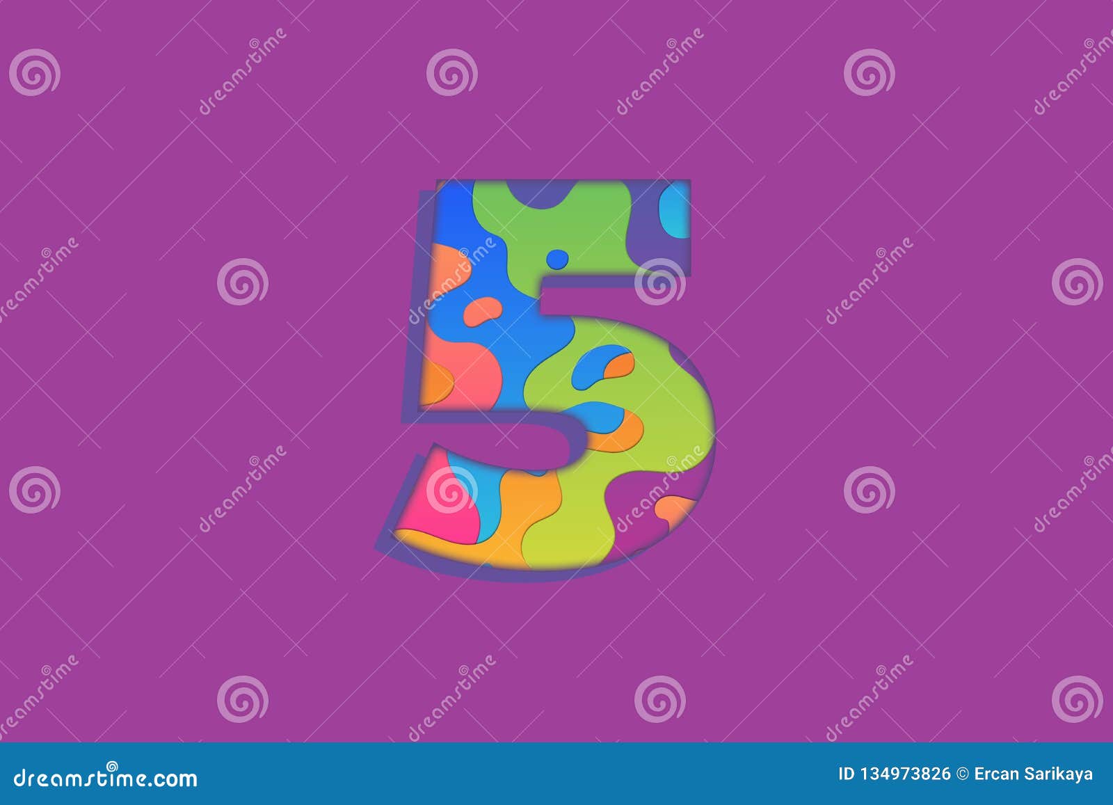 Abstract 3D Rendering Number 5 Stock Illustration - Illustration of ...