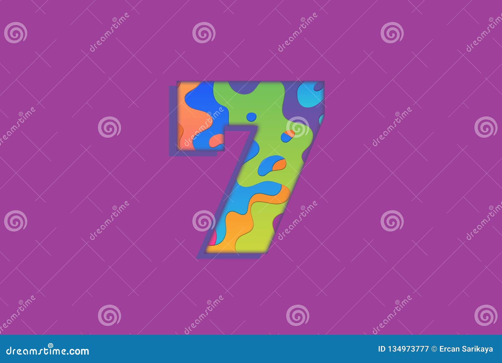 Abstract 3D Rendering Number 7 Stock Illustration - Illustration of ...