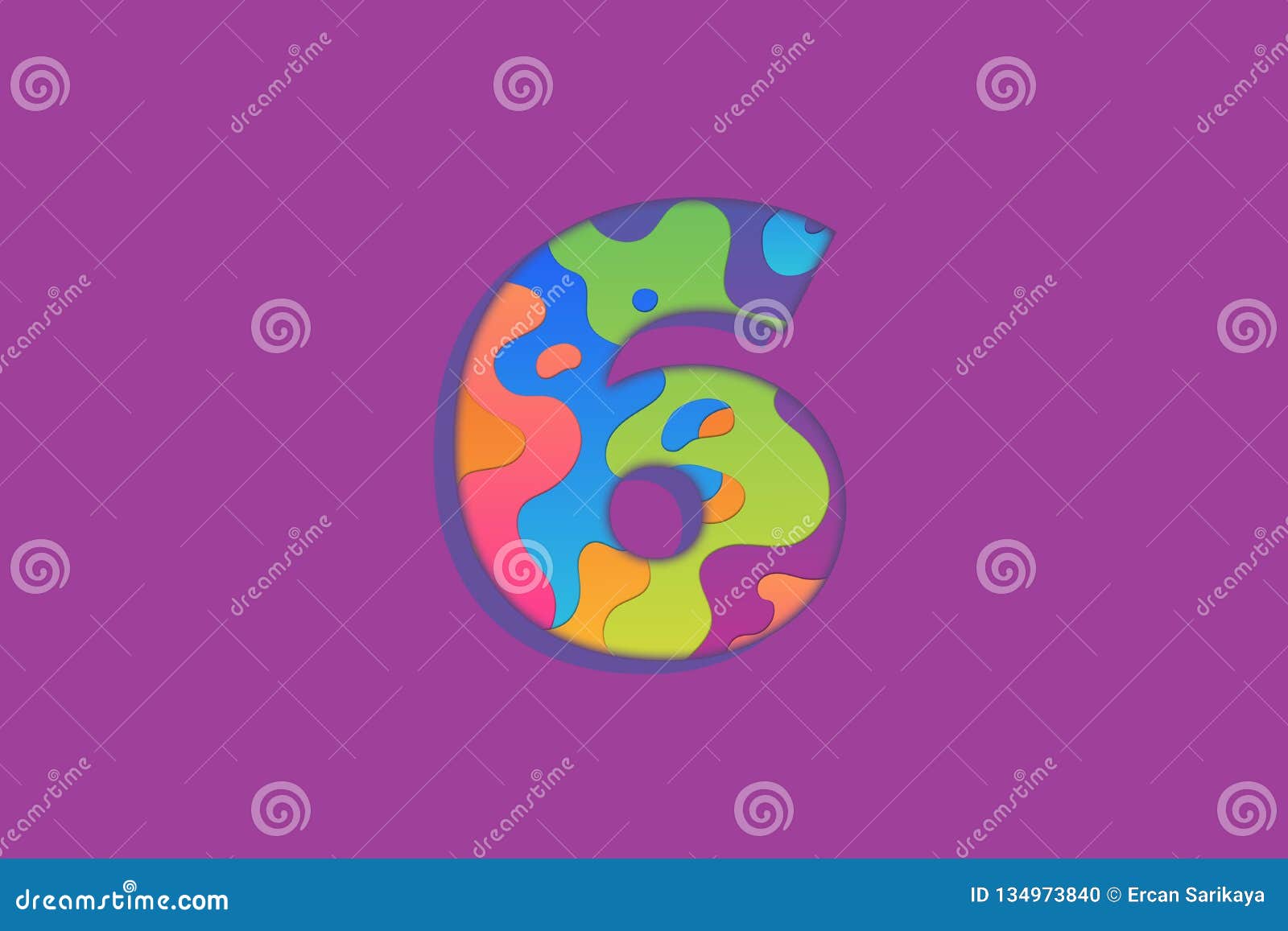 Abstract 3D Rendering Number 6 Stock Illustration - Illustration of ...